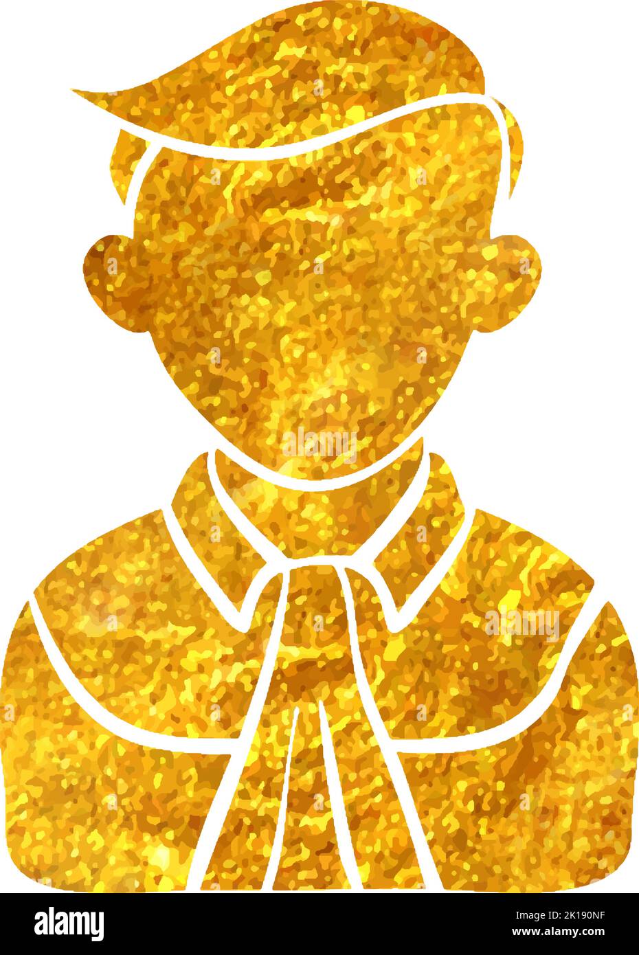 Hand drawn Judge avatar icon in gold foil texture vector illustration ...