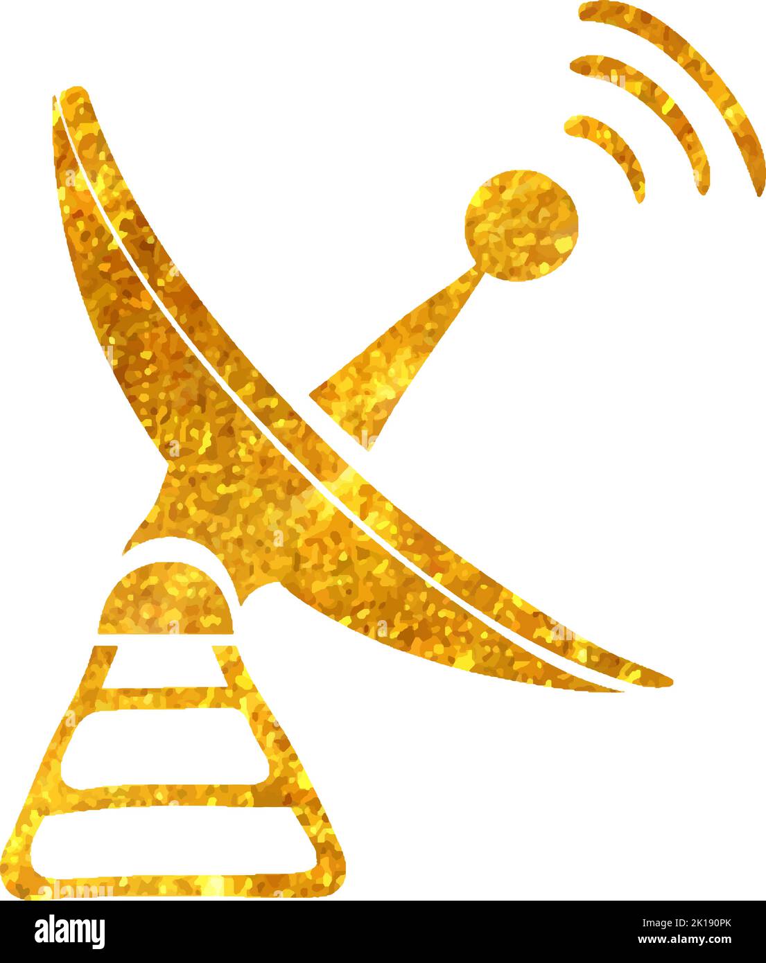 Hand drawn Satellite receiver icon in gold foil texture vector illustration Stock Vector Image ...