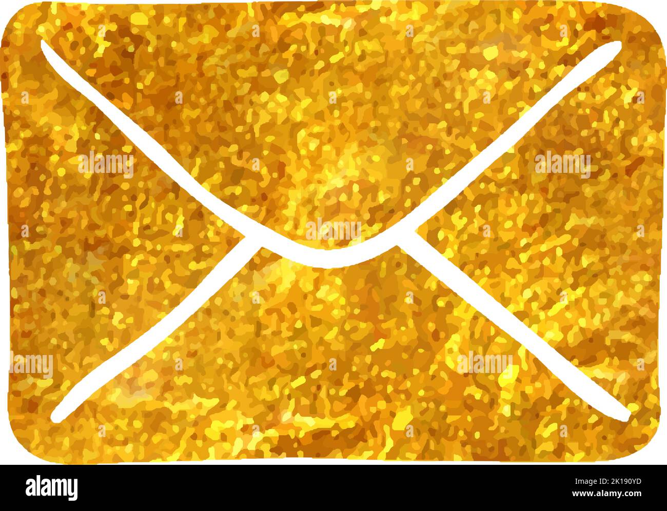 Hand drawn Email icon in gold foil texture vector illustration Stock ...