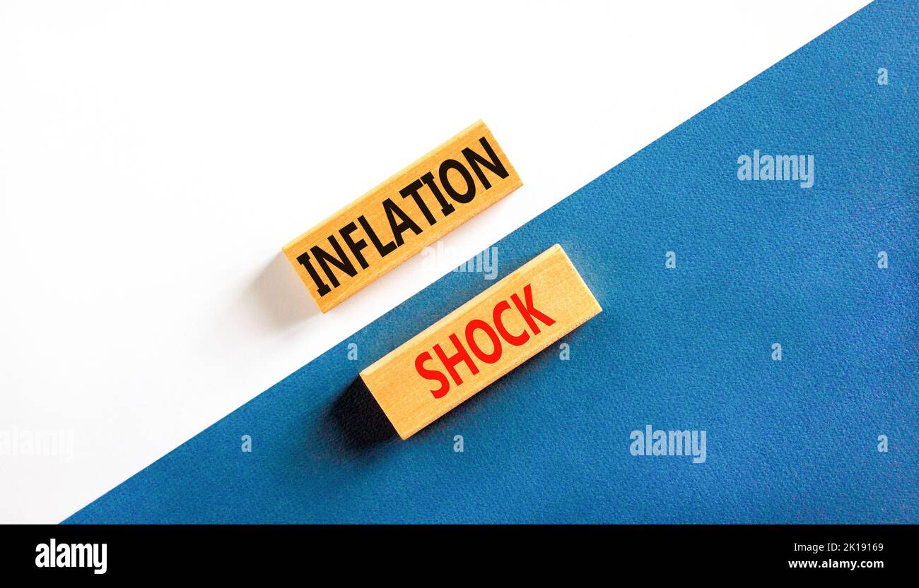 Inflation shock symbol. Concept words Inflation shock on wooden blocks ...