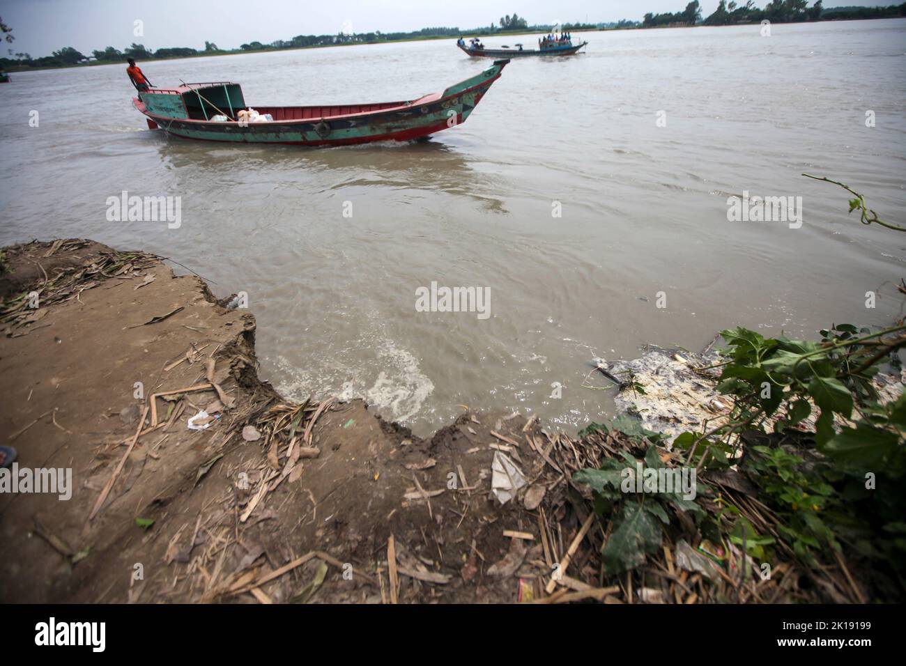 Dhaka, Dhaka, Bangladesh. 16th Sep, 2022. A view of Padma River erosion ...