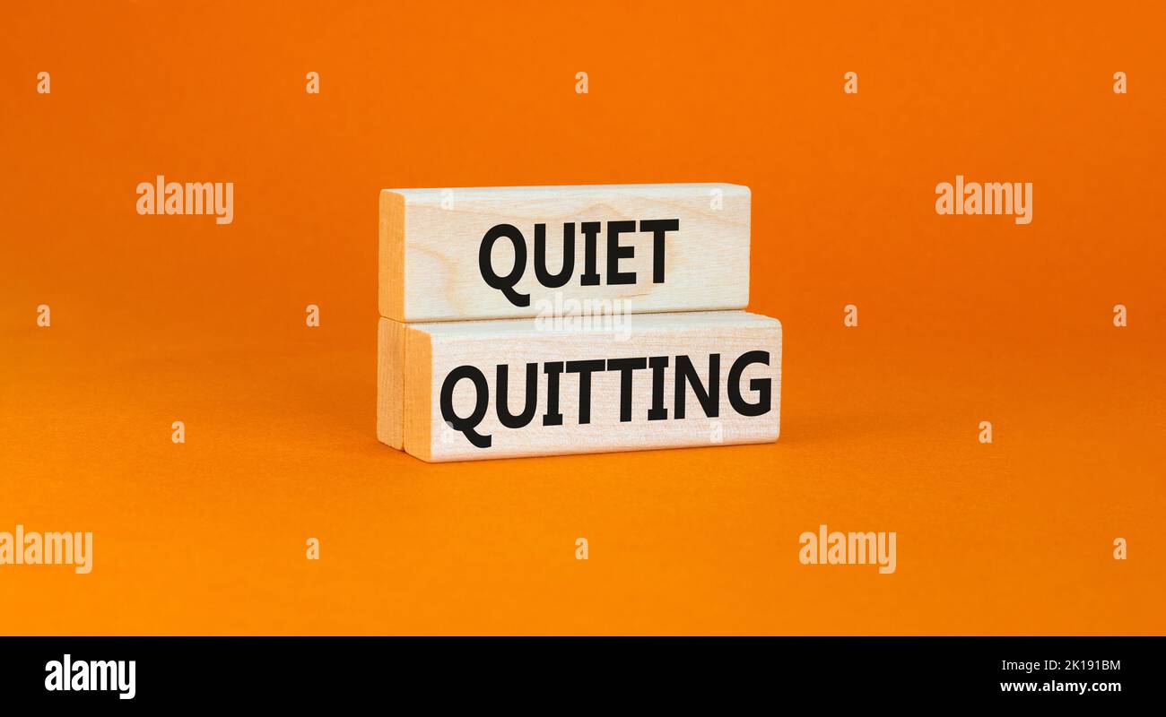 Quiet quitting symbol. Concept words Quiet quitting on wooden blocks ...