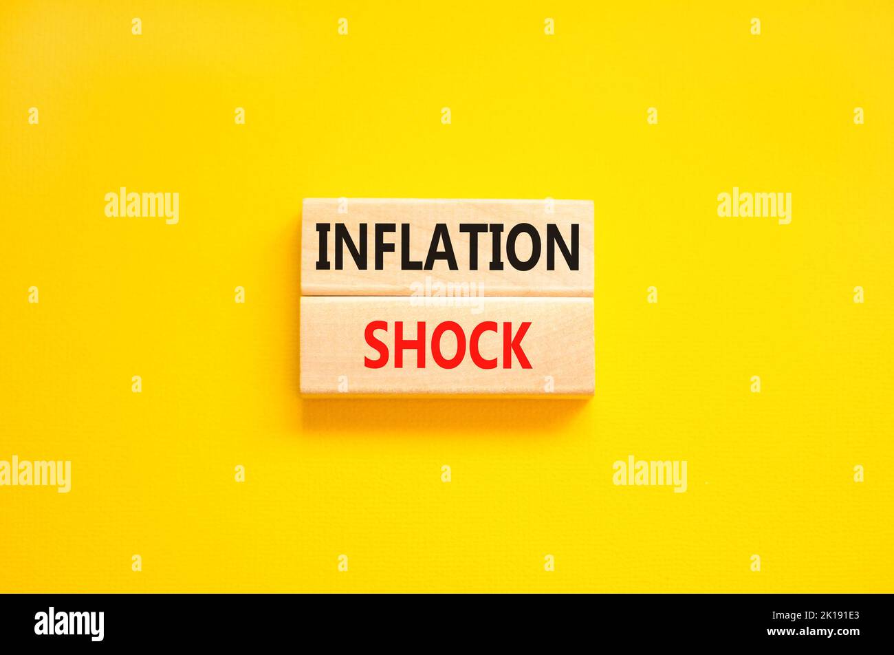 Inflation shock symbol. Concept words Inflation shock on wooden blocks ...