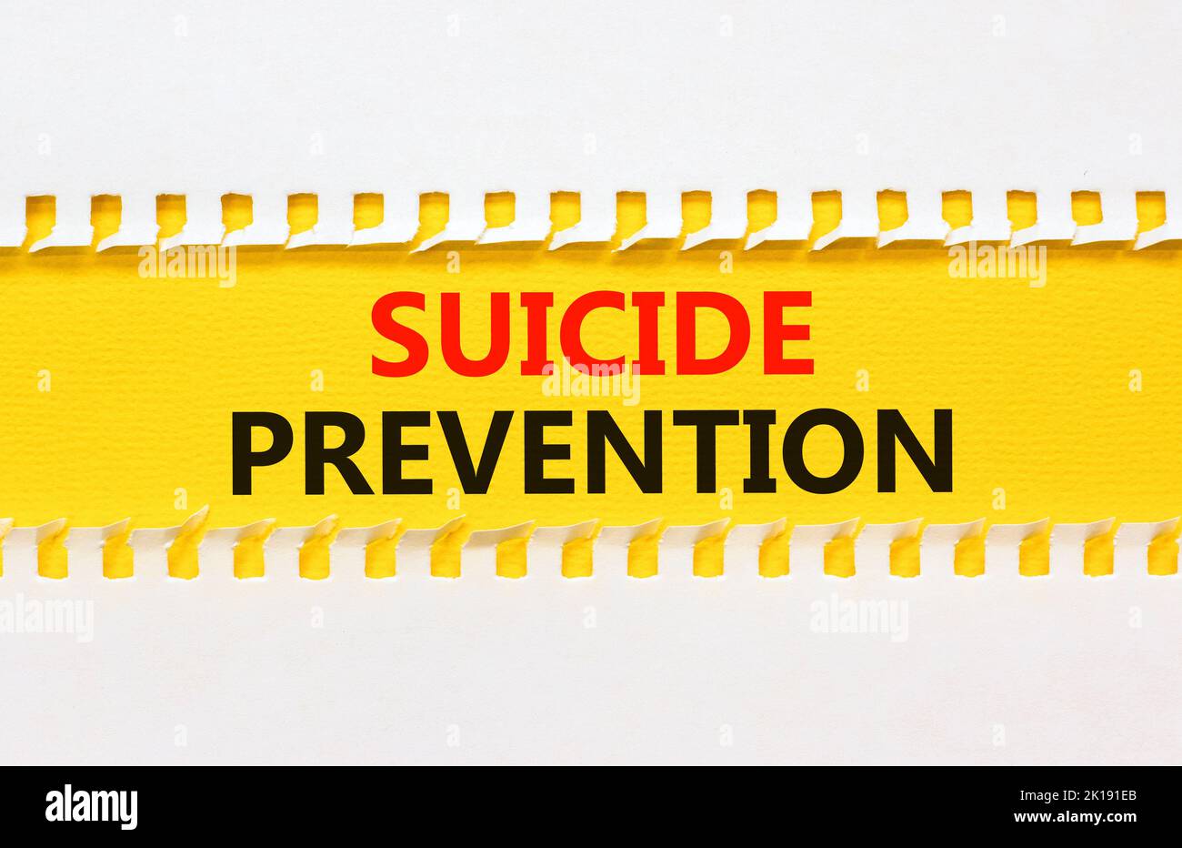 Suicide prevention symbol. Concept words Suicide prevention on yellow ...