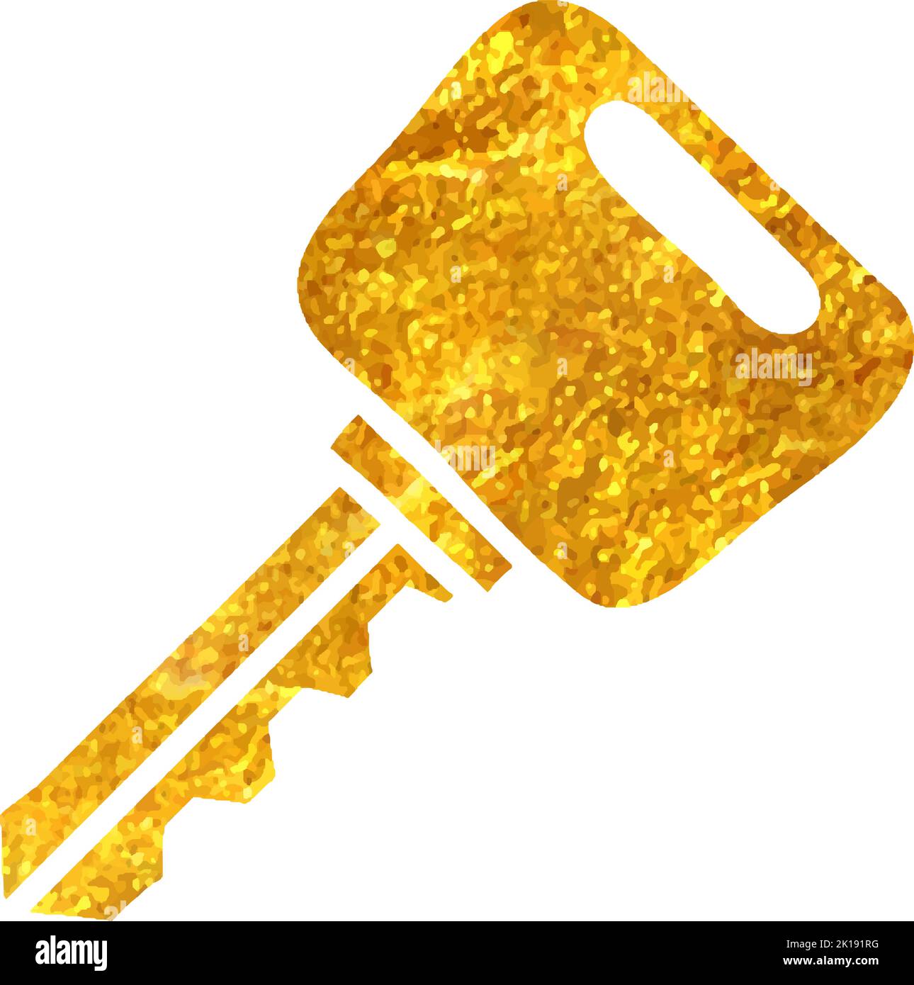 Hand drawn Key icon in gold foil texture vector illustration Stock ...