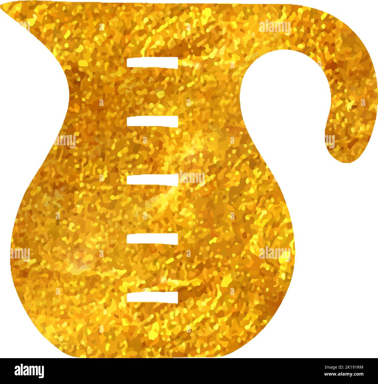 Hand drawn Measure jug icon in gold foil texture vector illustration ...