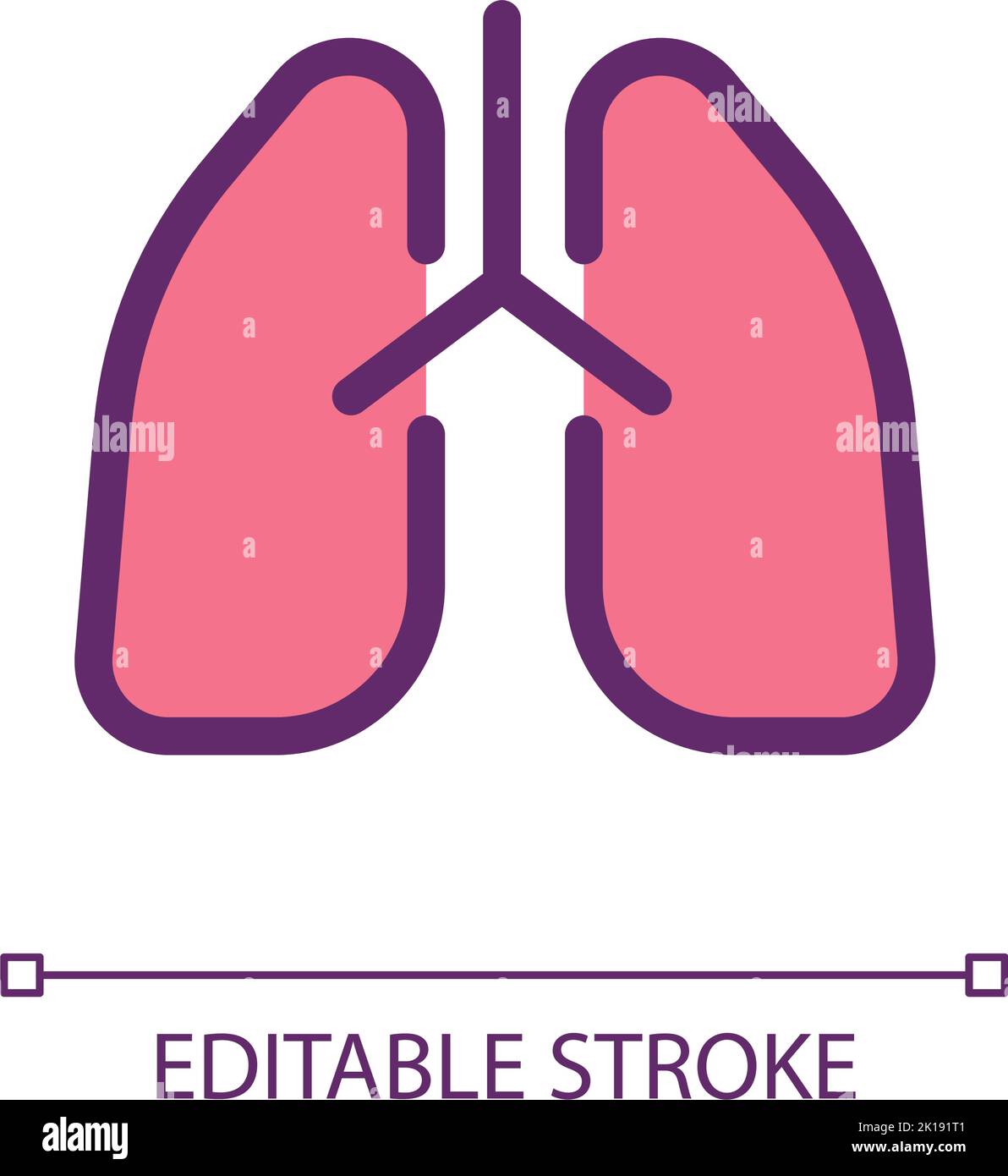 Lungs pixel perfect RGB color ui icon Stock Vector Image & Art - Alamy