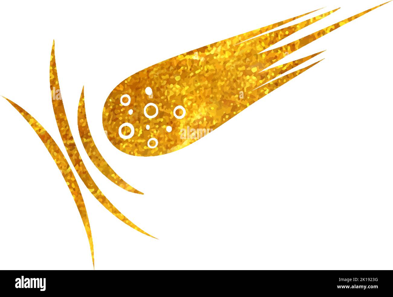 Hand drawn Comet icon in gold foil texture vector illustration Stock Vector Image & Art - Alamy