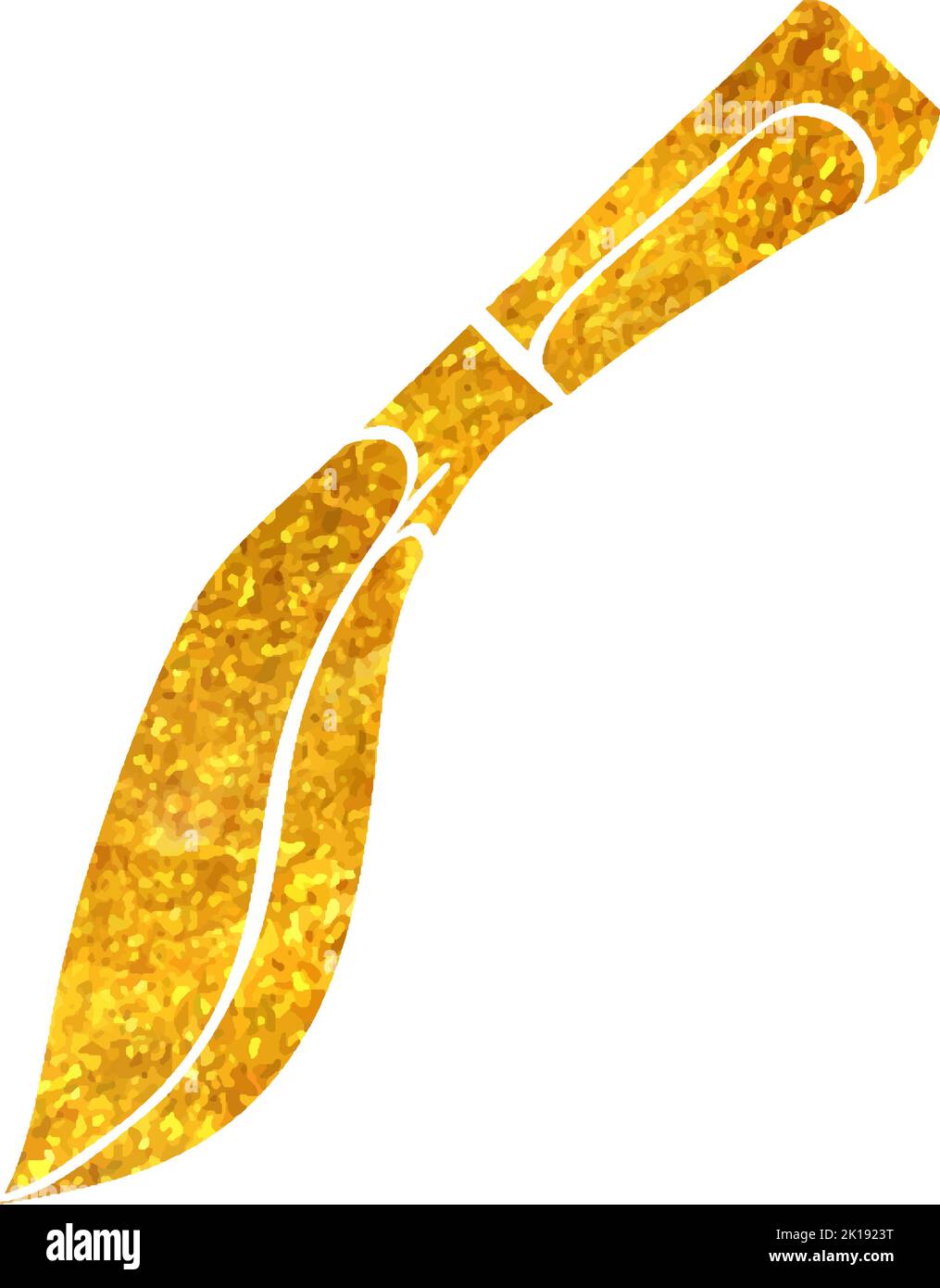 Hand drawn Knife icon in gold foil texture vector illustration Stock Vector Image & Art - Alamy