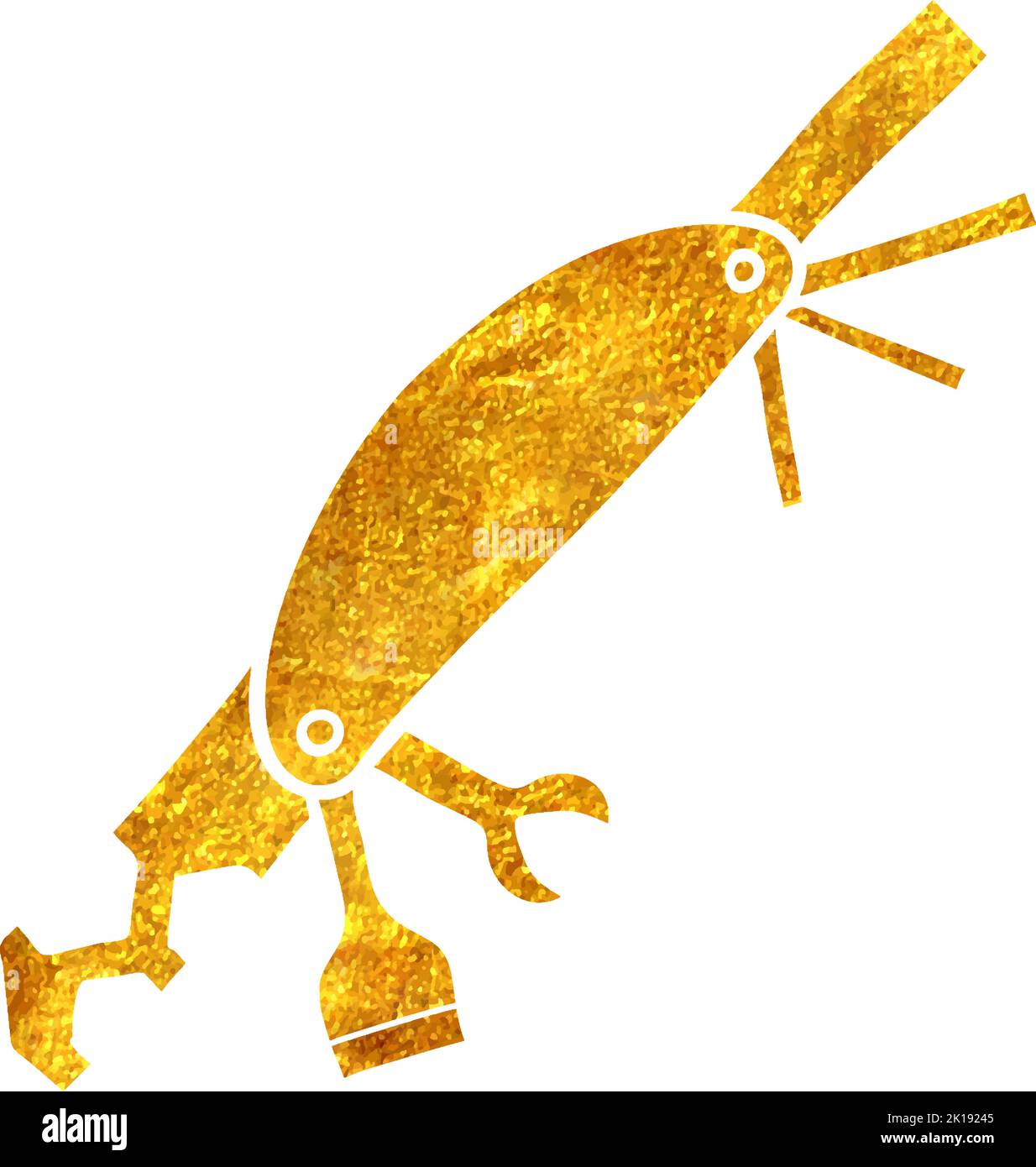 Hand drawn multiple tools icons in gold foil texture vector ...