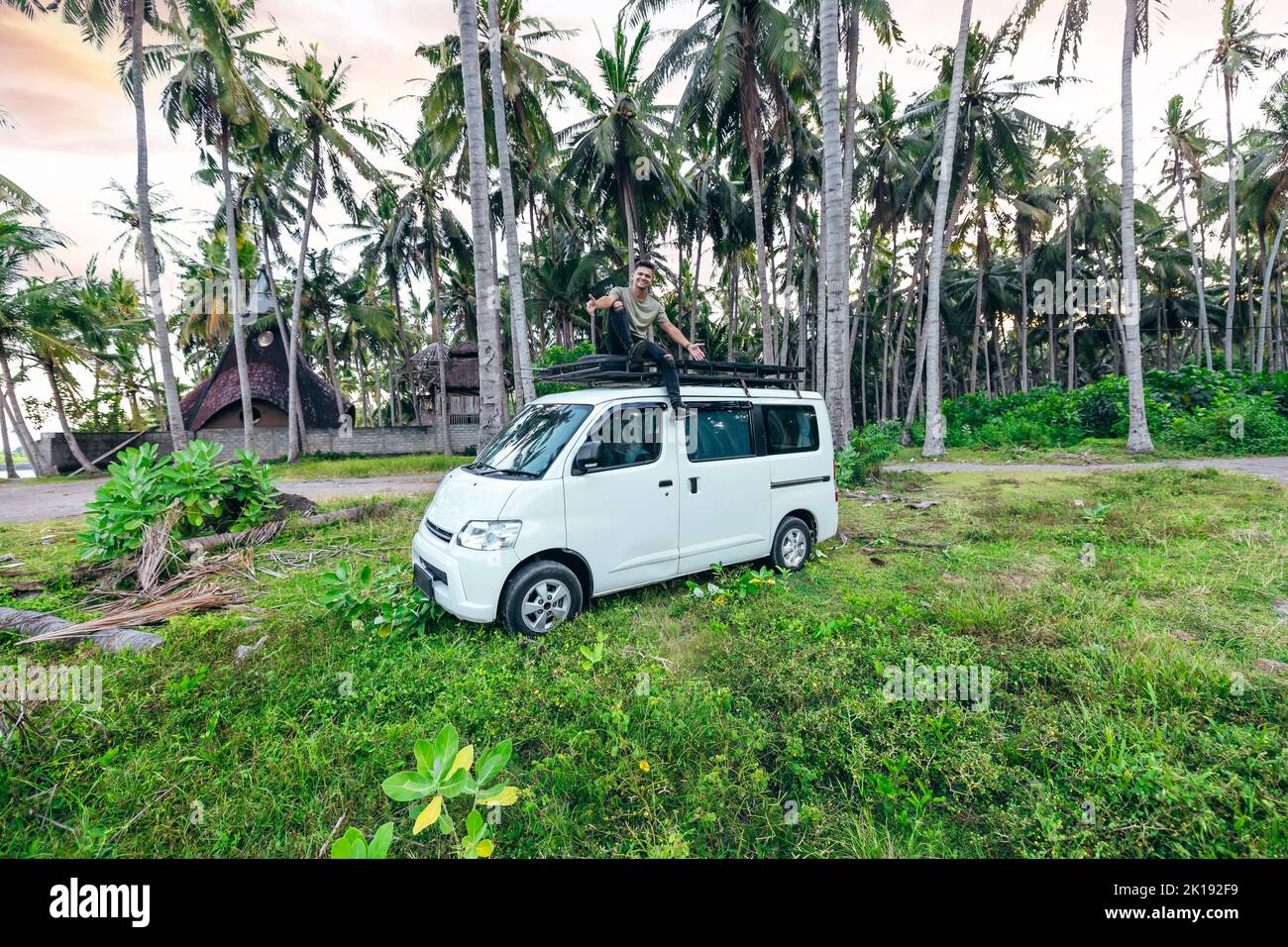 White camper van parked hi-res stock photography and images - Alamy