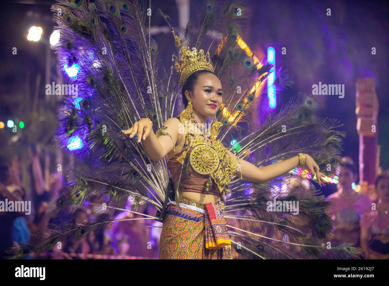 PATTAYA, THAILAND - SEPTEMBER 16: A traditional dressed dancer during ...
