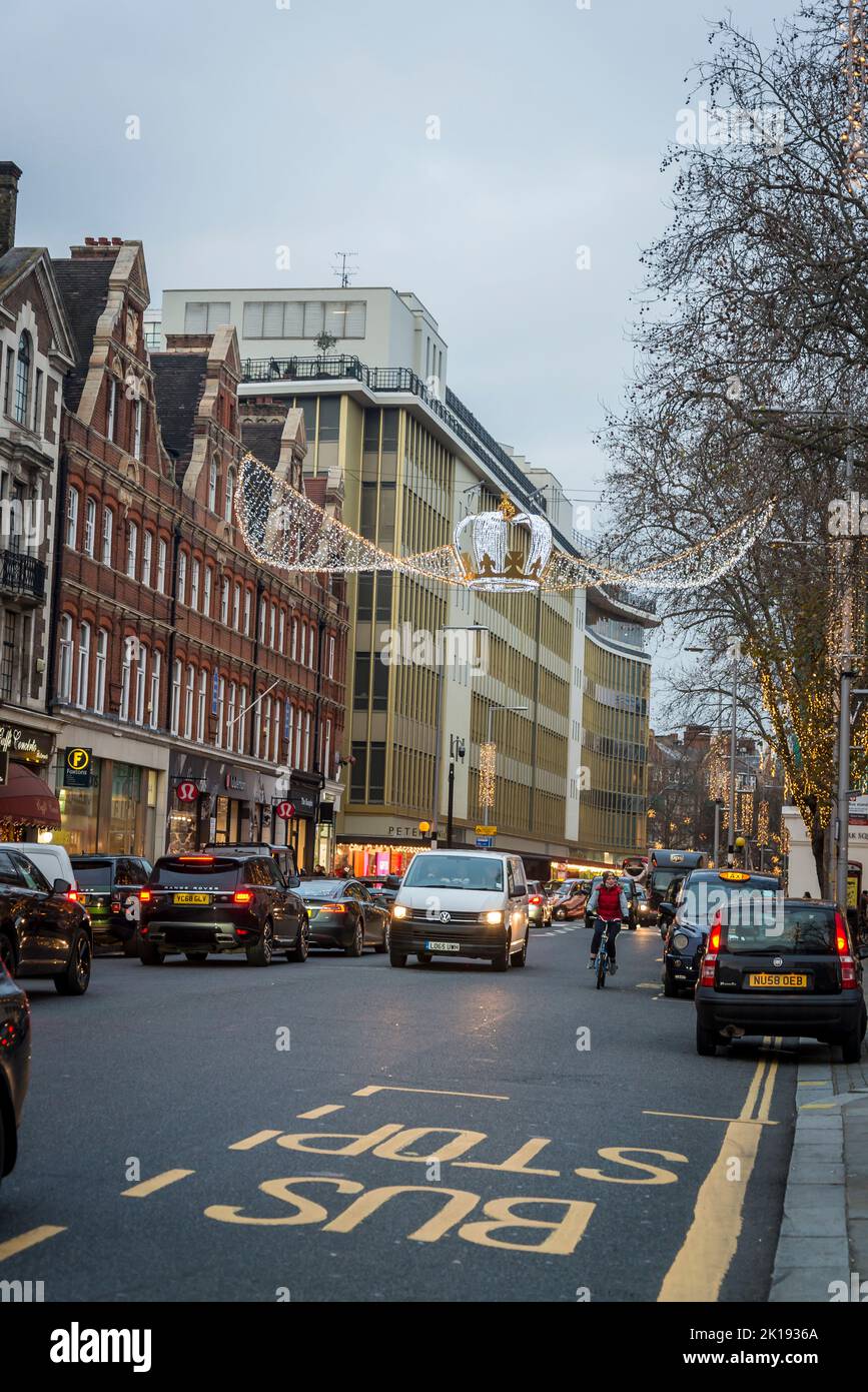 King's road, a trendy shopping street, Chelsea, London, England, UK ...