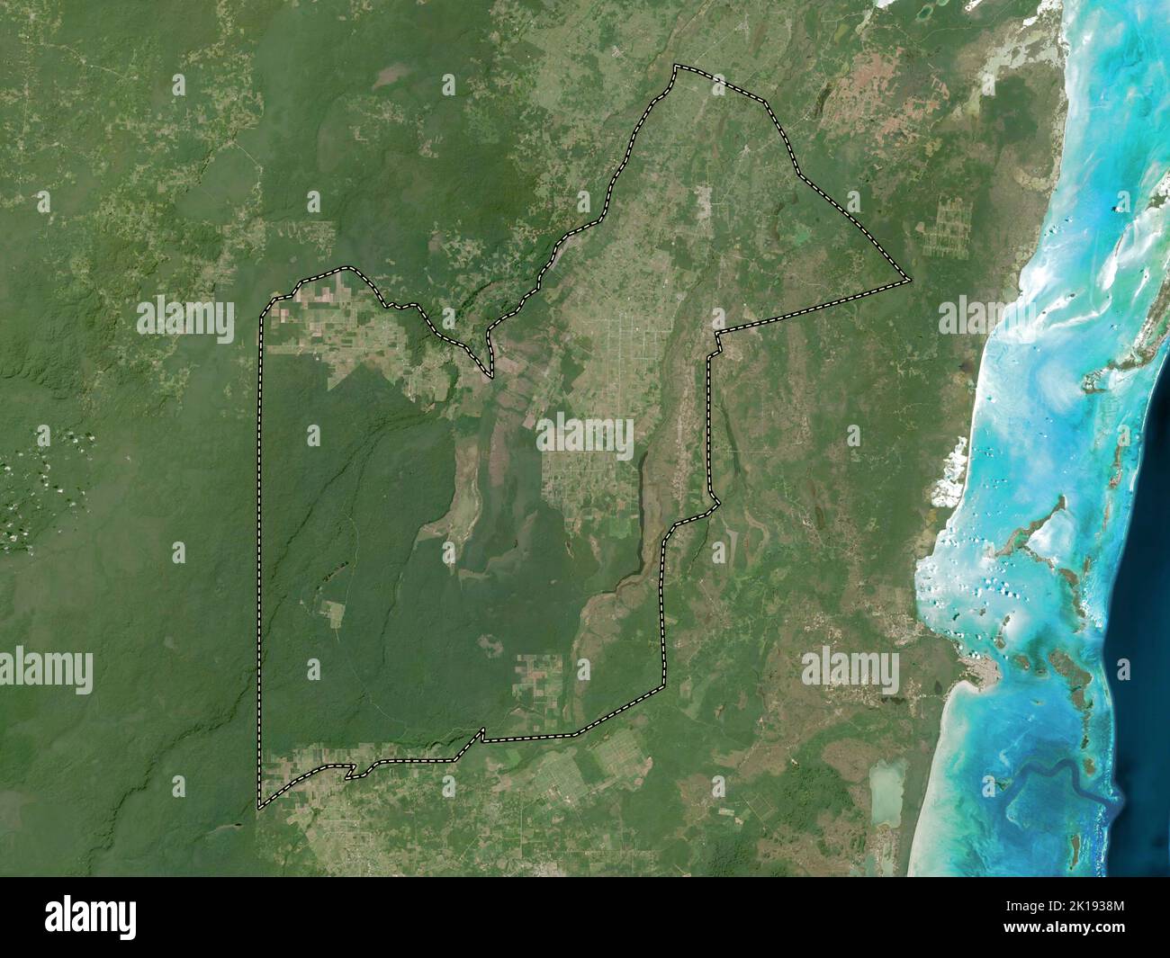 Orange Walk, district of Belize. Low resolution satellite map Stock ...
