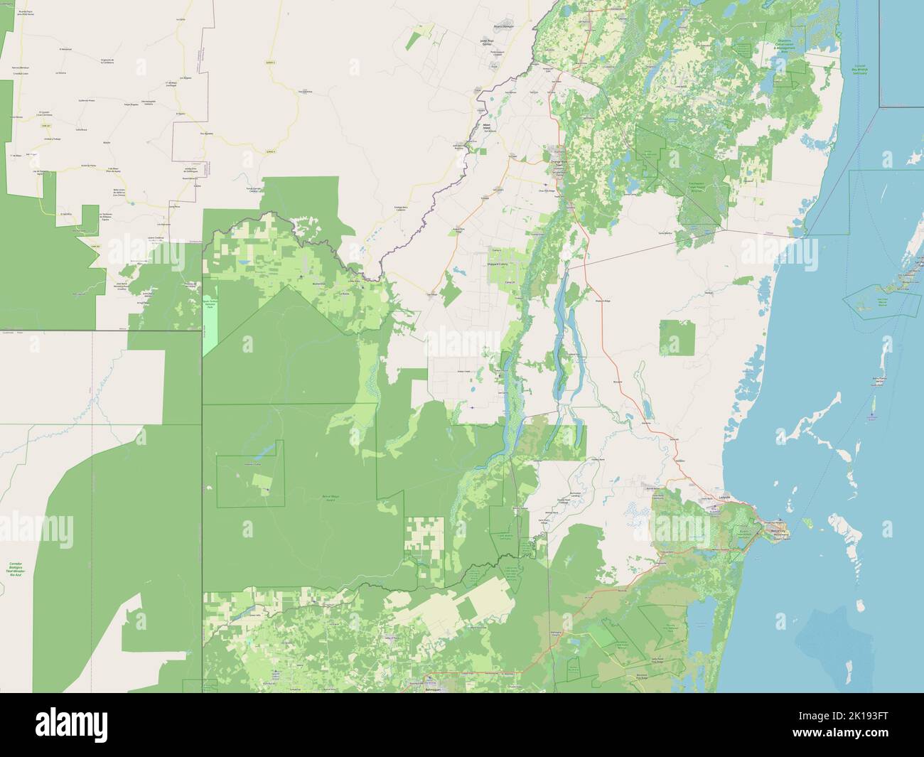 Orange Walk, district of Belize. Open Street Map Stock Photo - Alamy