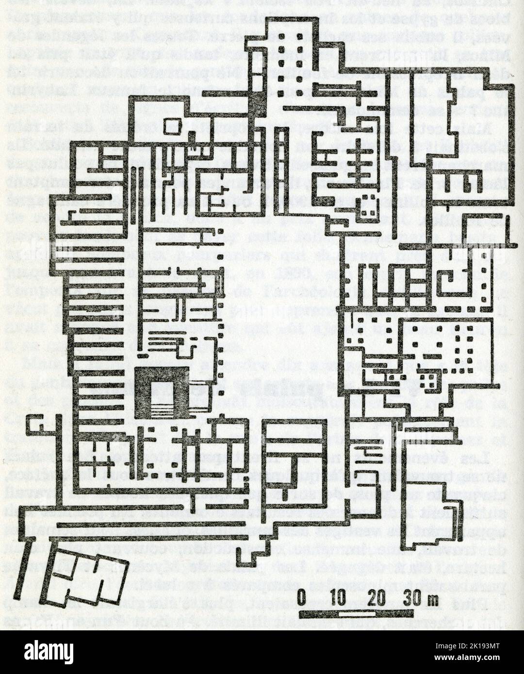 Plan du palais de Cnossos,qui inspira aux Grecs la légende du ...