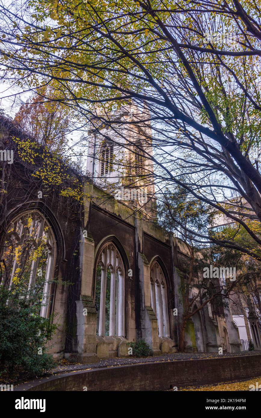 St Dunstan in the East Church Garden set within the ruins of a Wren ...