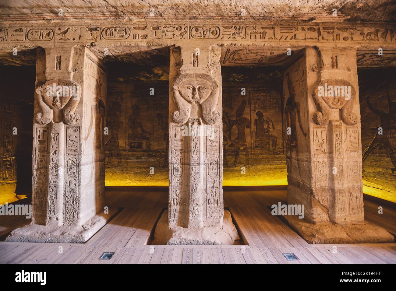 Ancient Egyptian Drawing on the Walls of the Great Temple at Abu Simbel ...