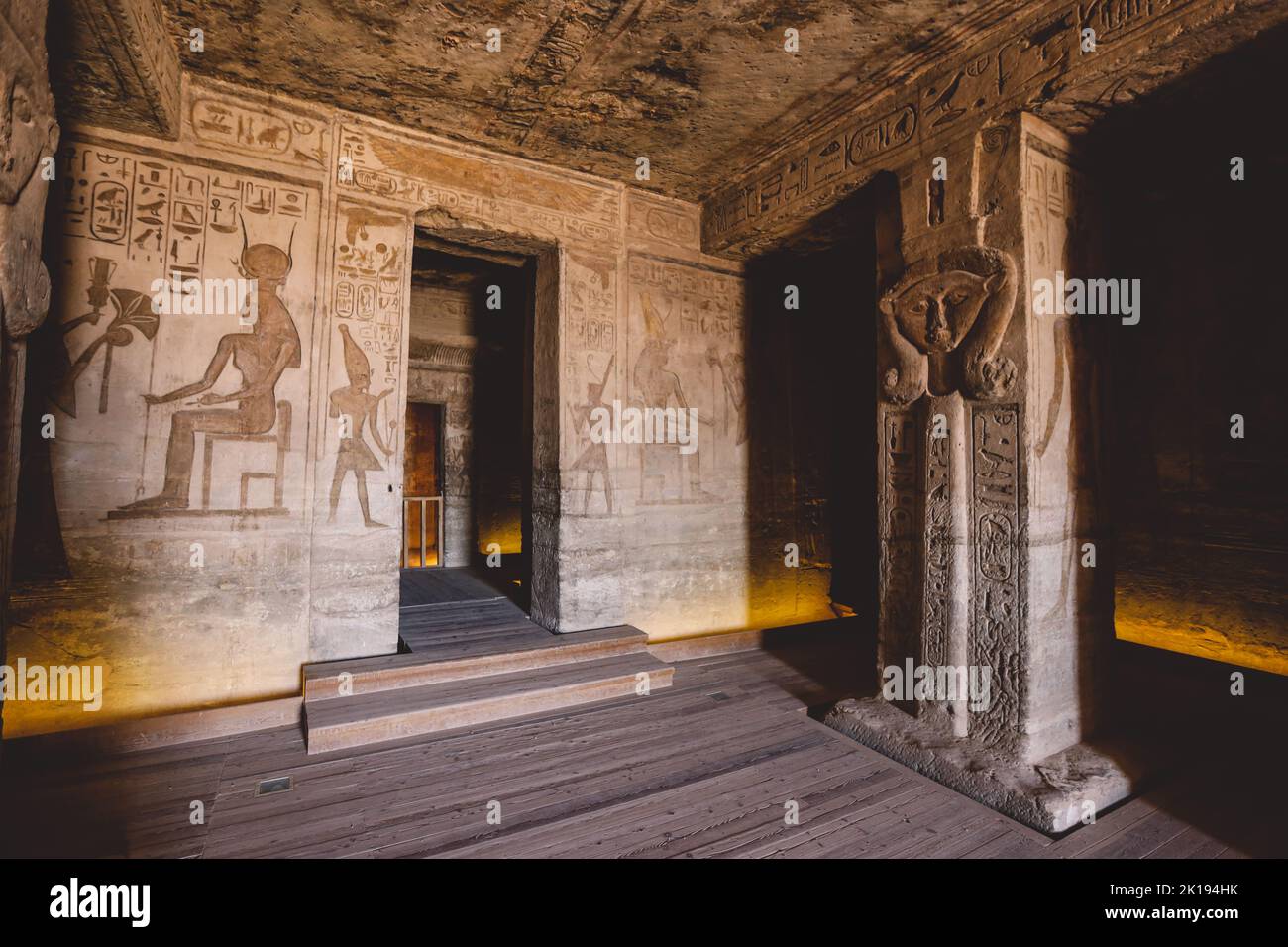 Ancient Egyptian Drawing on the Walls of the Great Temple at Abu Simbel ...
