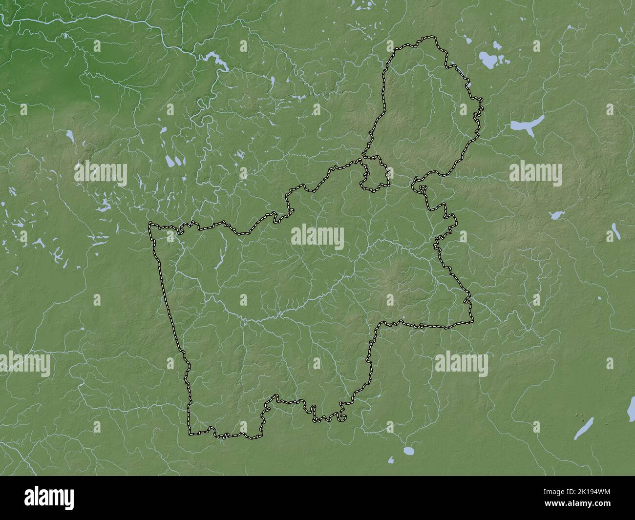 Hrodna, region of Belarus. Elevation map colored in wiki style with ...
