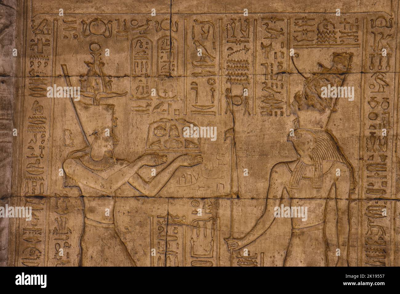 Picture of an Ancient Egyptian Drawings on the Walls of the Temple of ...