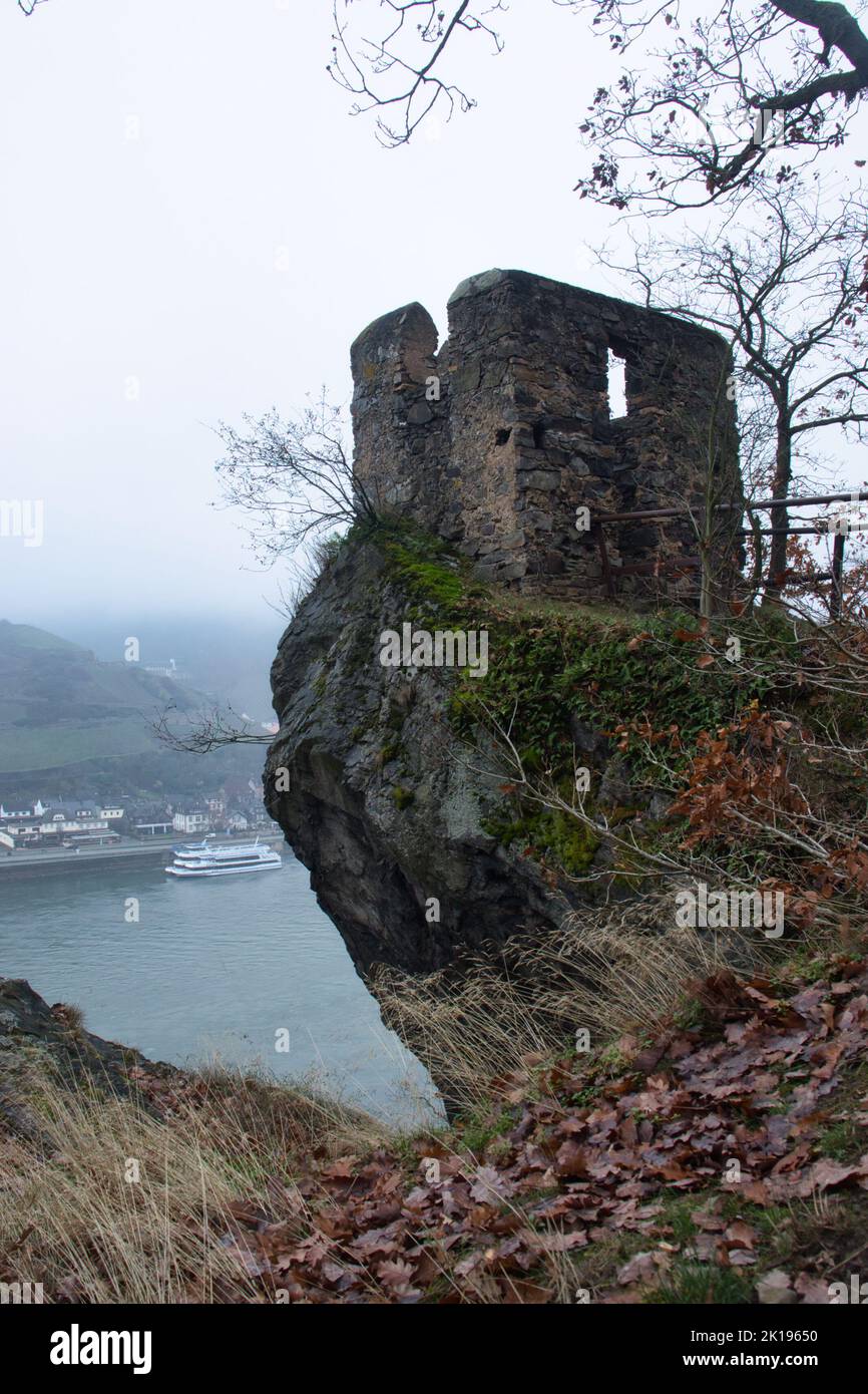 Burg rheinstein castle on rhine river hi-res stock photography and ...