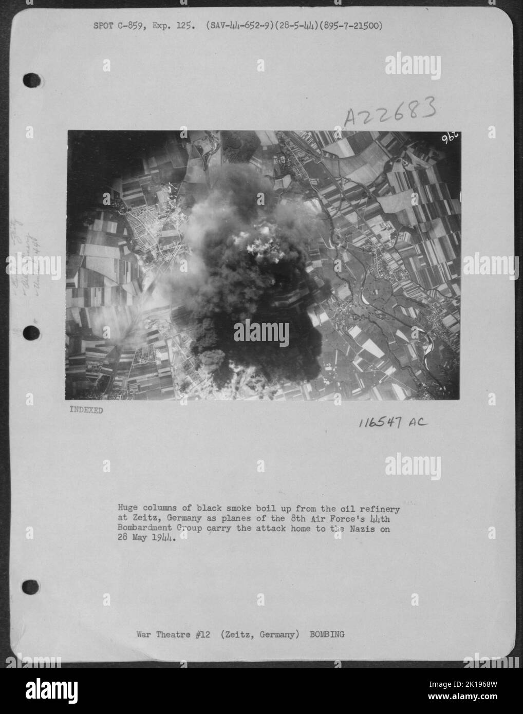 Huge Columns Of Black Smoke Boil Up From The Oil Refinery At Zeitz ...