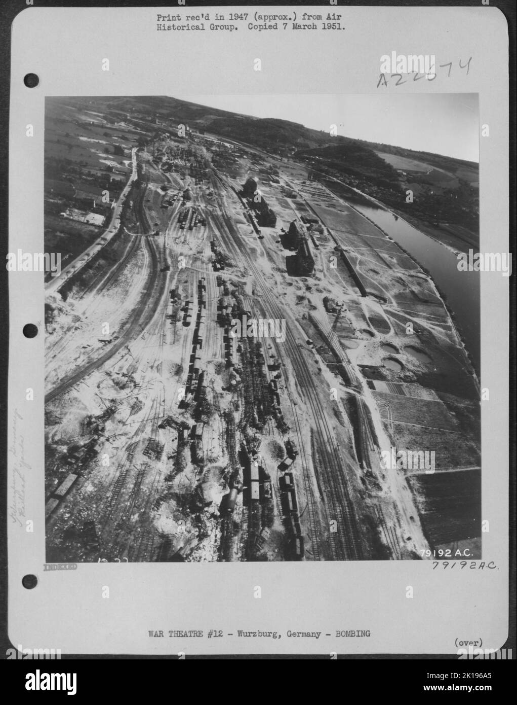 Aerial View Of The Bomb Damaged Railroad Yards At Wurzburg, Germany. 16 ...