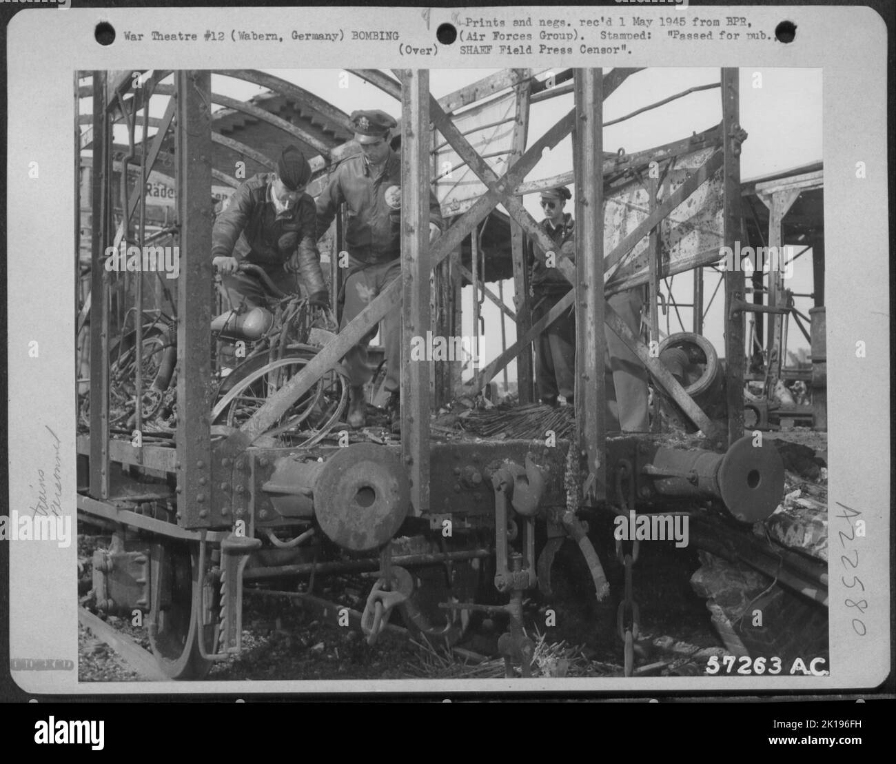 A Freight Car And Contents Strafed By Republic P-47 Thunderbolt Pilots ...