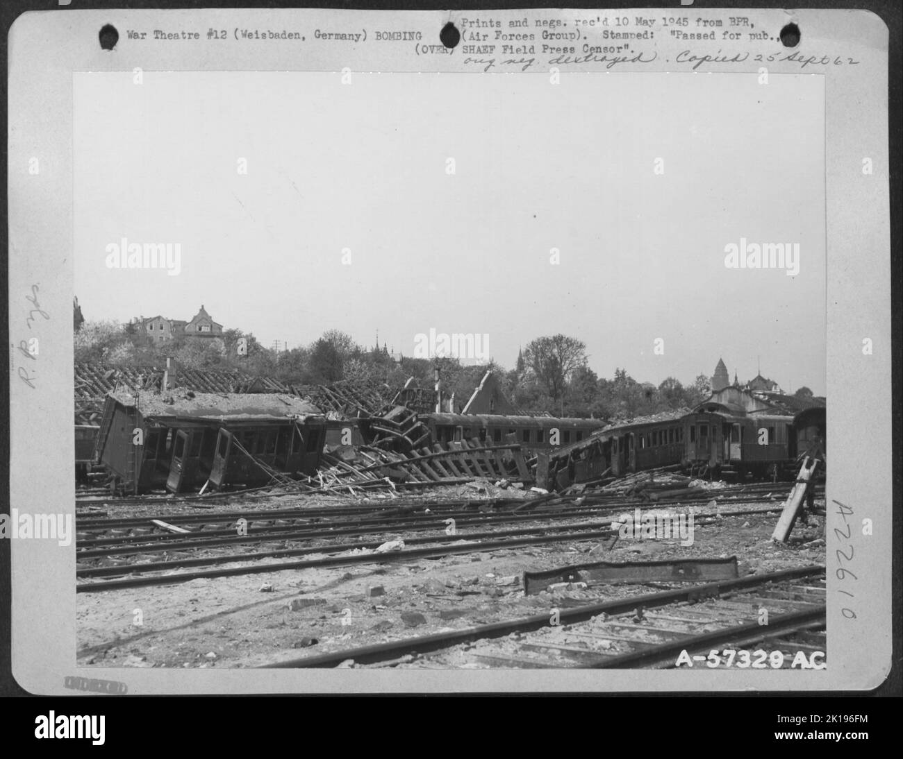 Scenes Of Wreckage At The Railroad Marshalling Yards, Weisbaden ...