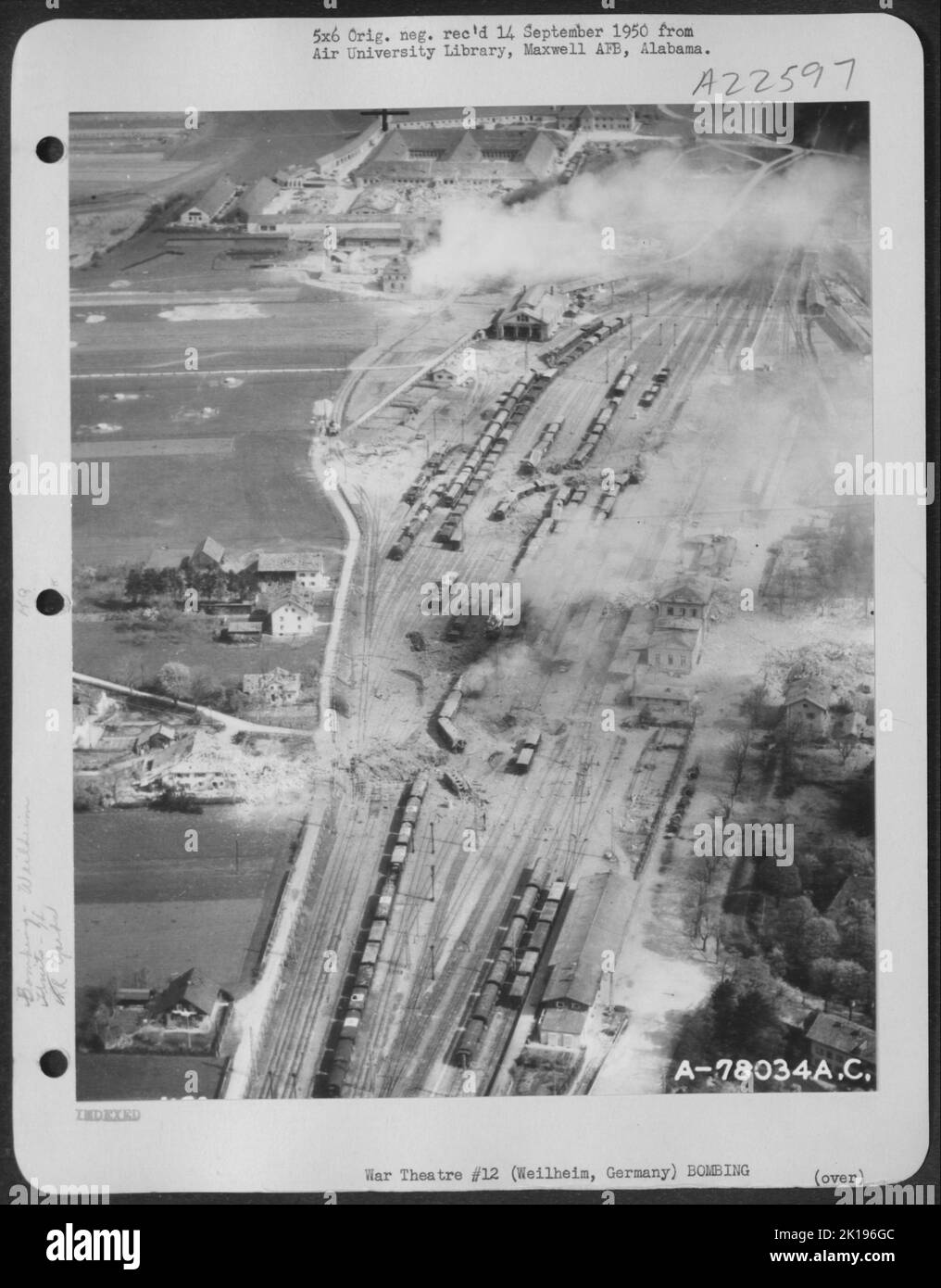 Bombs Burst On Weilheim Marshalling Yards, Germany During Raid By 14Th ...