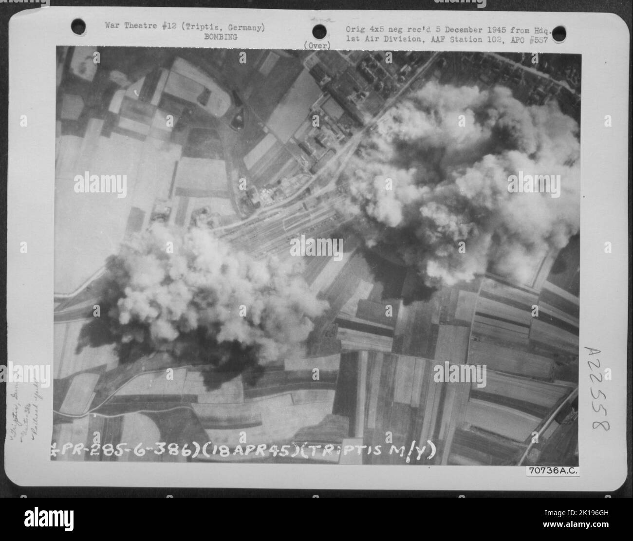 Bombs, Dropped By Planes Of The 386Th Bomb Group, Explode On Enemy ...