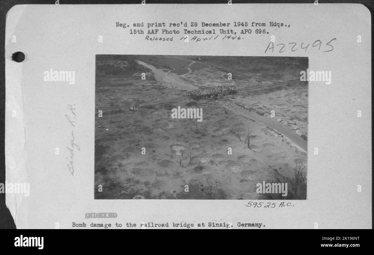 Bomb Damage To The Railroad Bridge At Sinzig, Germany Stock Photo - Alamy