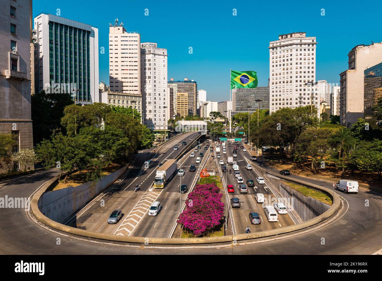 View of Anhangabau Valley in Sao Paulo City, Brazil Stock Photo - Alamy
