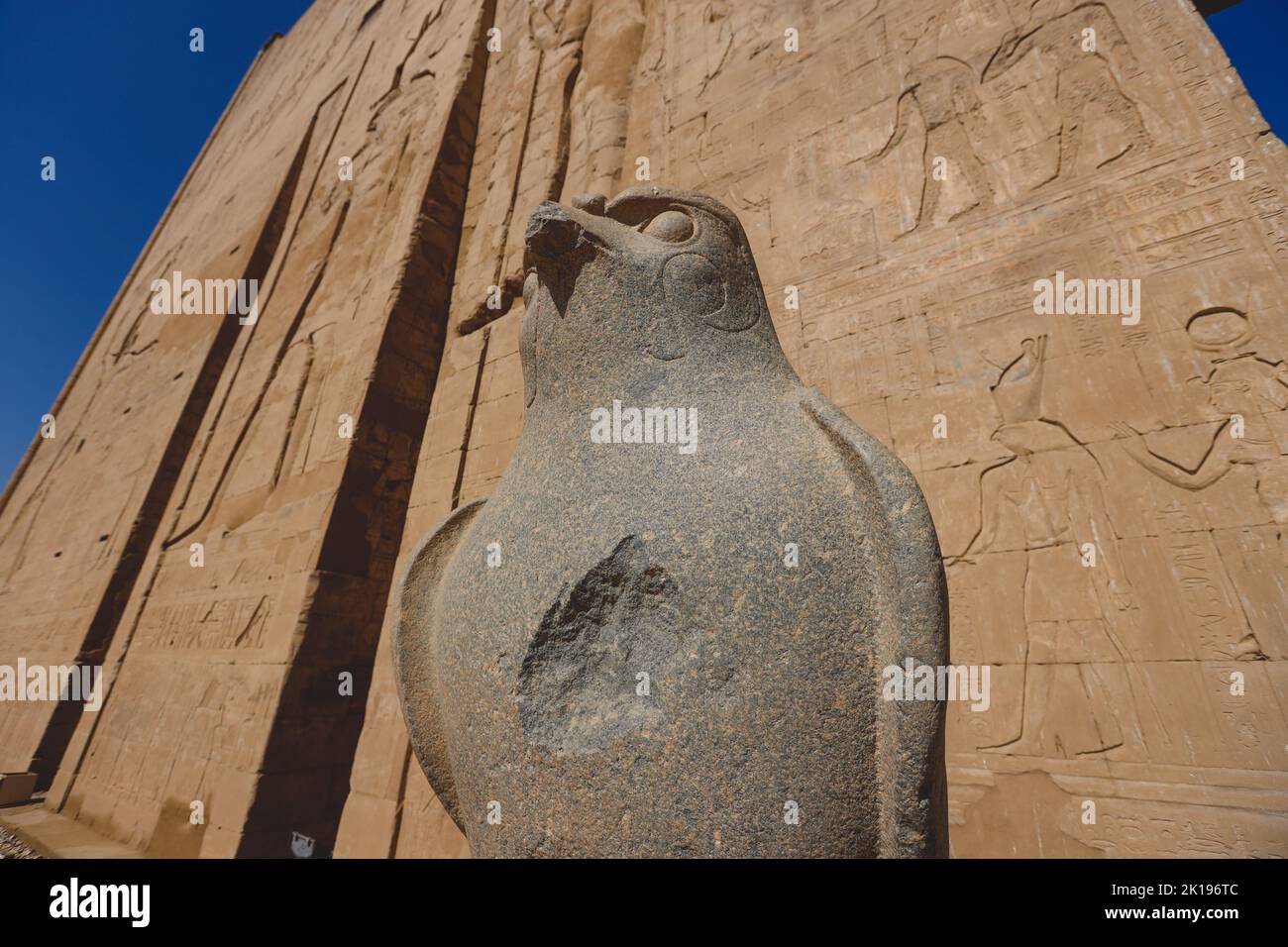An Ancient Egyptian God Horus Statue as the View of Falcon Bird in the ...