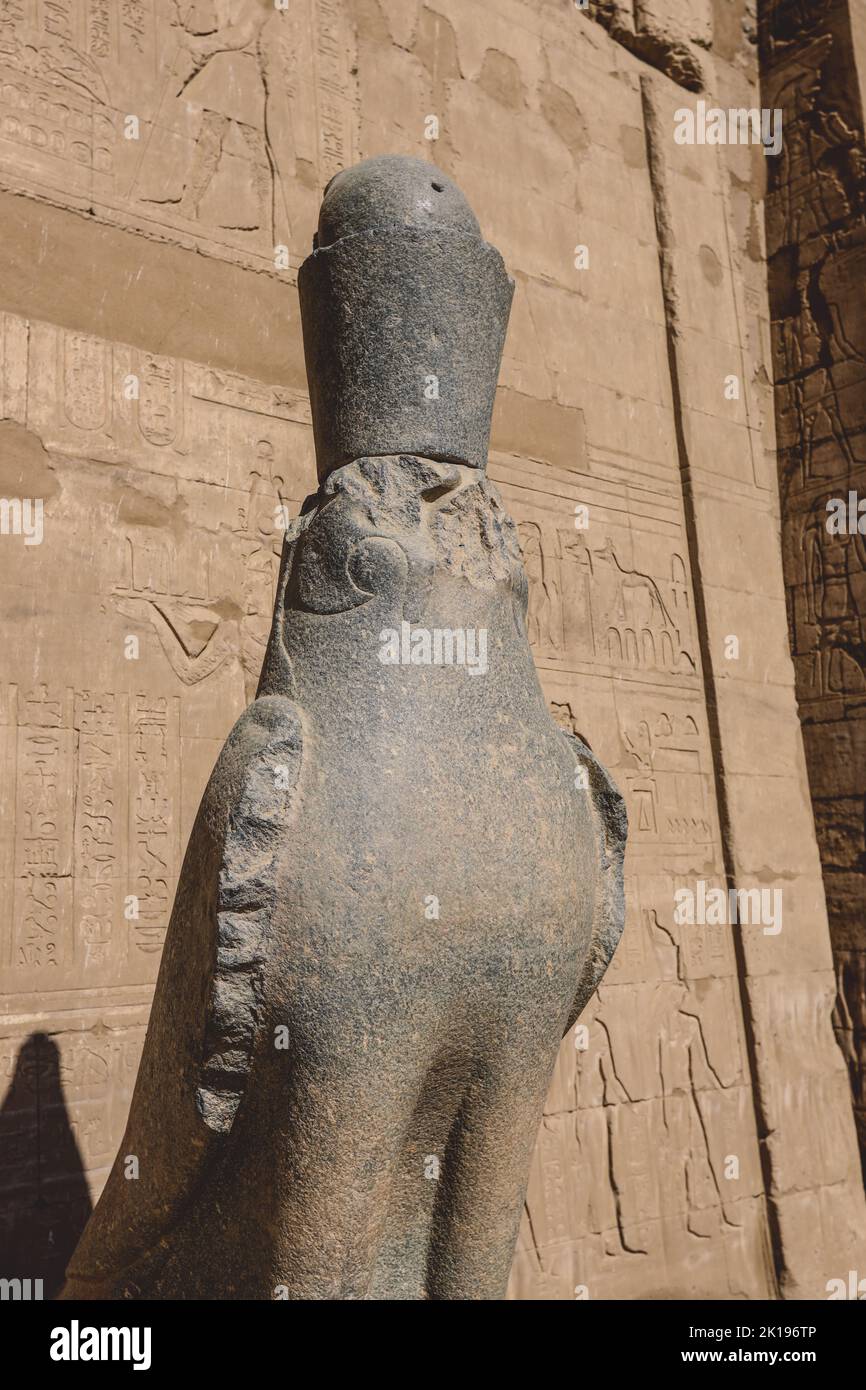 An Ancient Egyptian God Horus Statue as the View of Falcon Bird in the ...