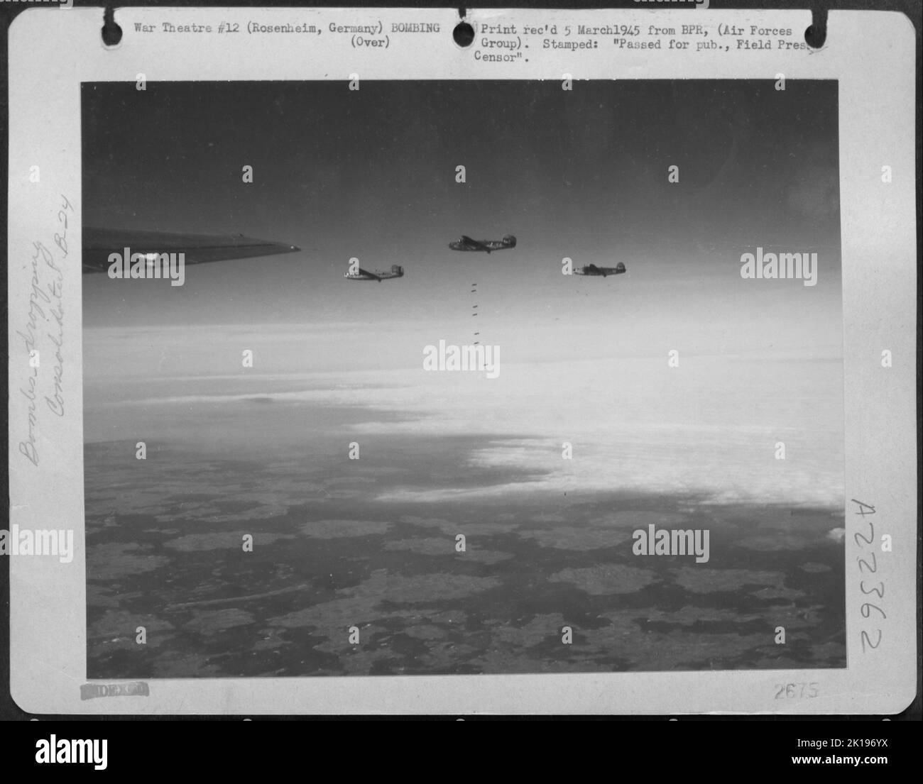 Consolidated B-24 Liberators Of The 15Th Af Drop Their Bombs On The ...