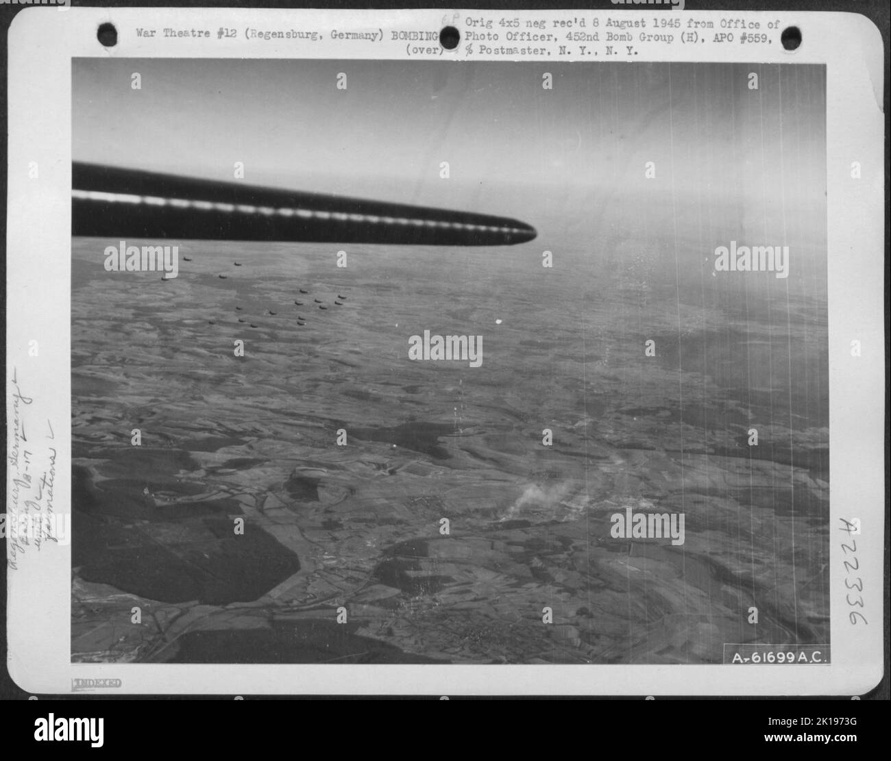 Boeing B-17 Flying Fortresses Of The 452Nd Bomb Group Wing Their Way ...