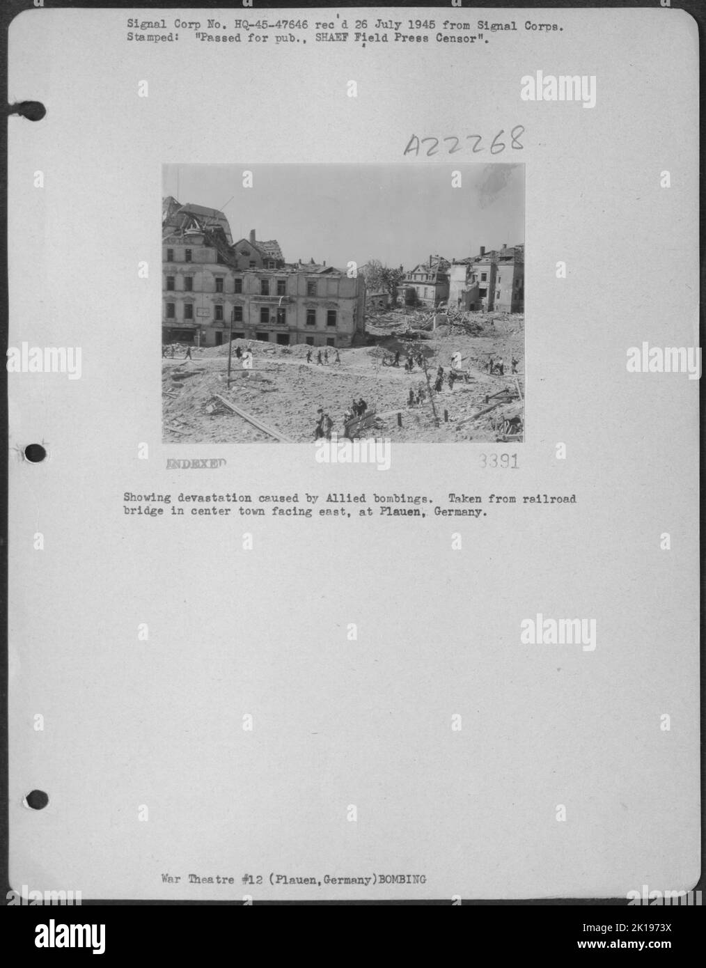 Showing Devastation Caused By Allied Bombings. Taken From Railroad ...