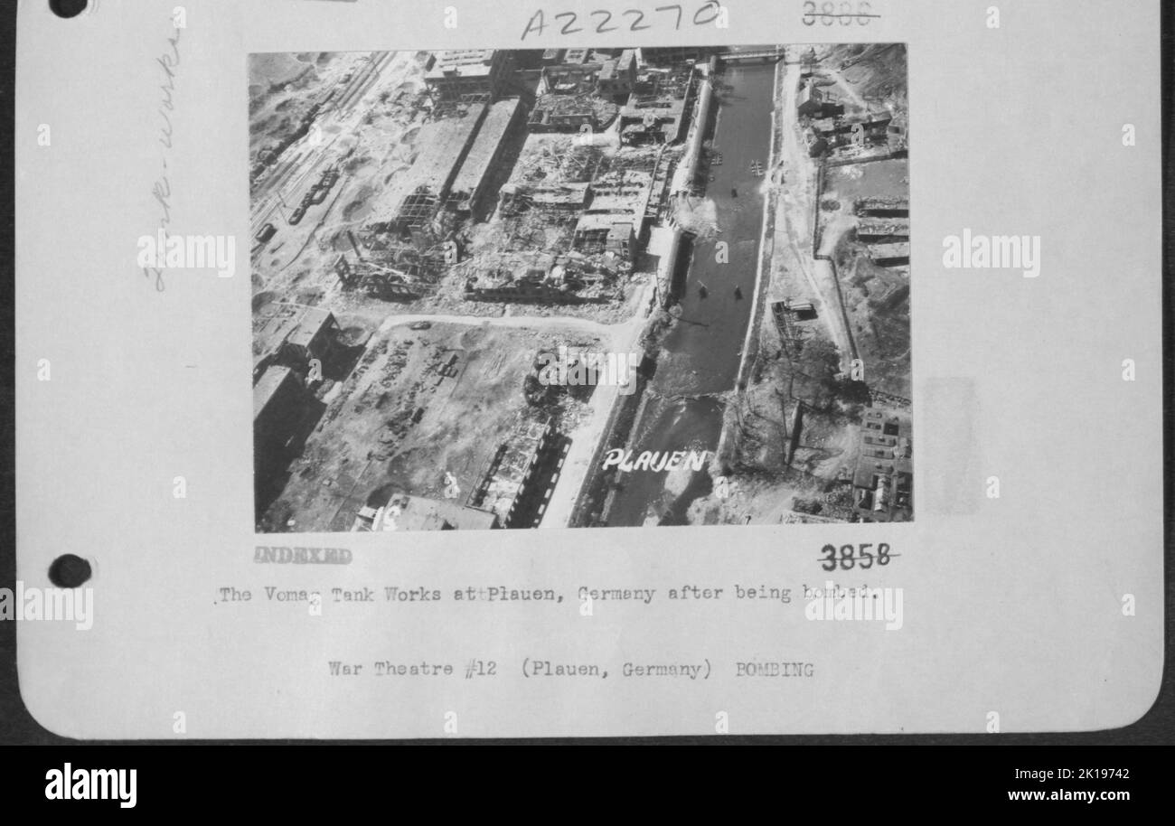 The Vomag Tank Works At Plauen, Germany After Being Bombed Stock Photo ...