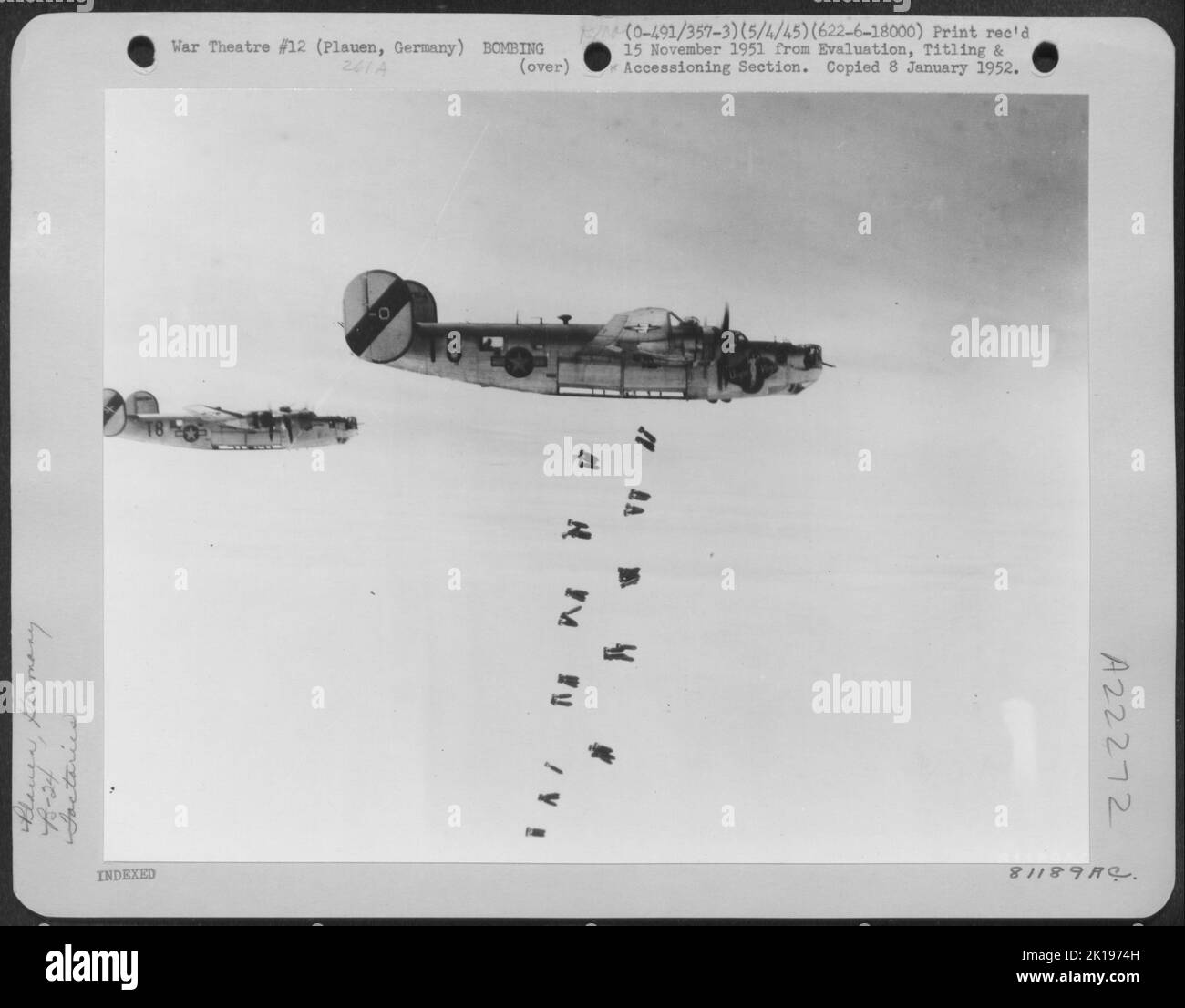 Consolidated B-24 Liberators Of The 8Th Air force Drop Their Lethal ...