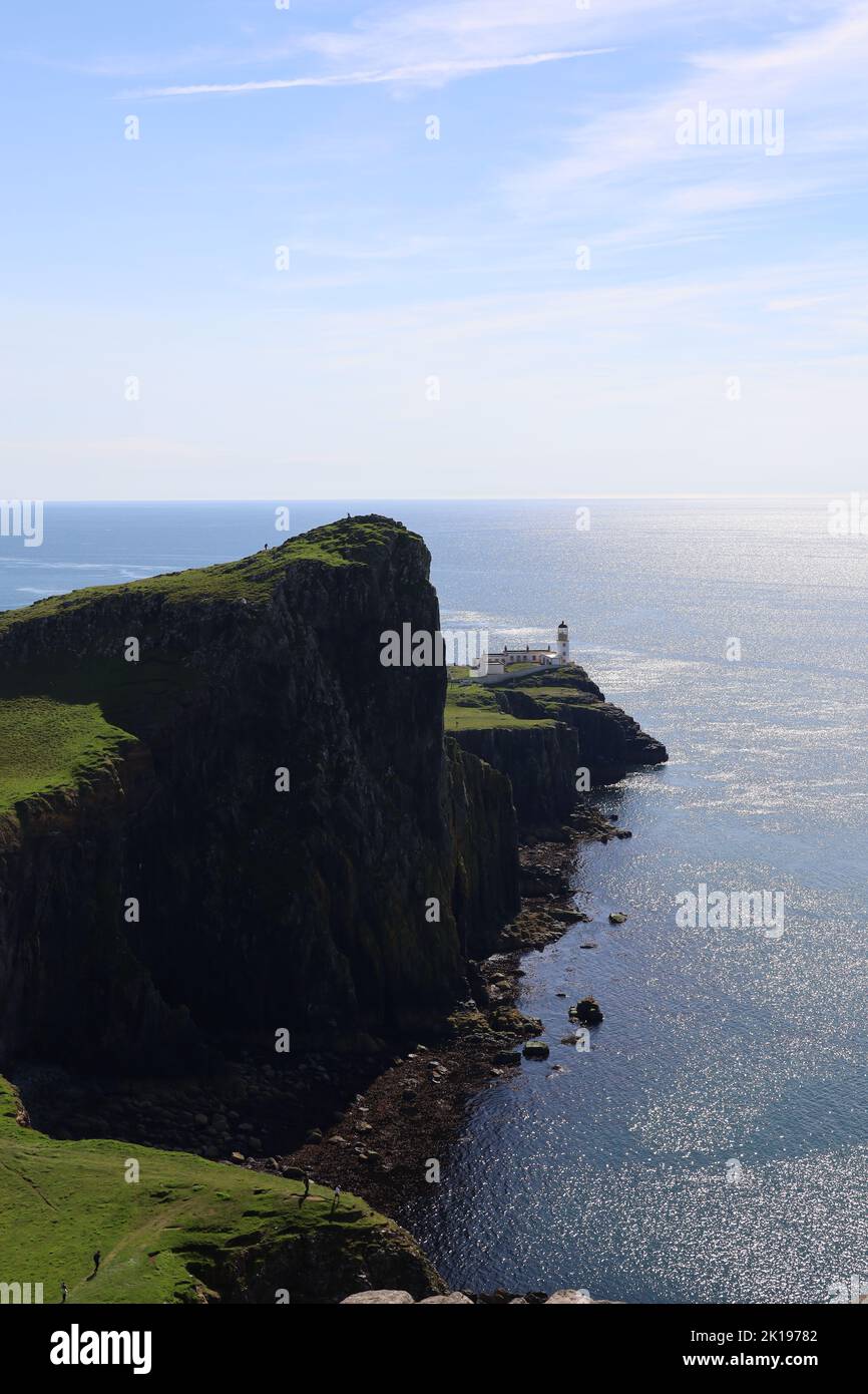 A lighthouse in Scotland near see and cliffs Stock Photo - Alamy