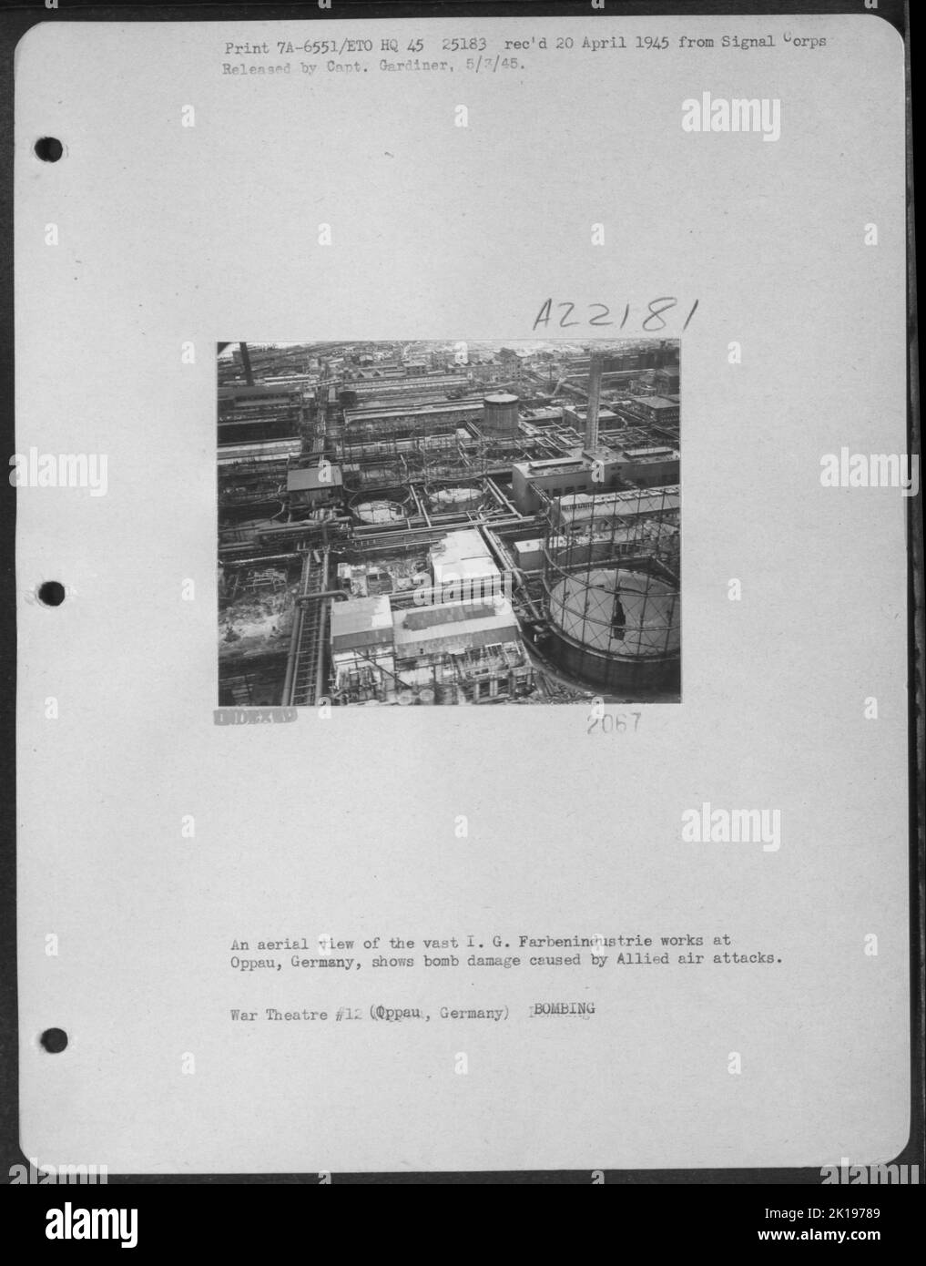 An Aerial View Of The Vast I.G. Farbenindustrie Works At Oppau, Germany ...