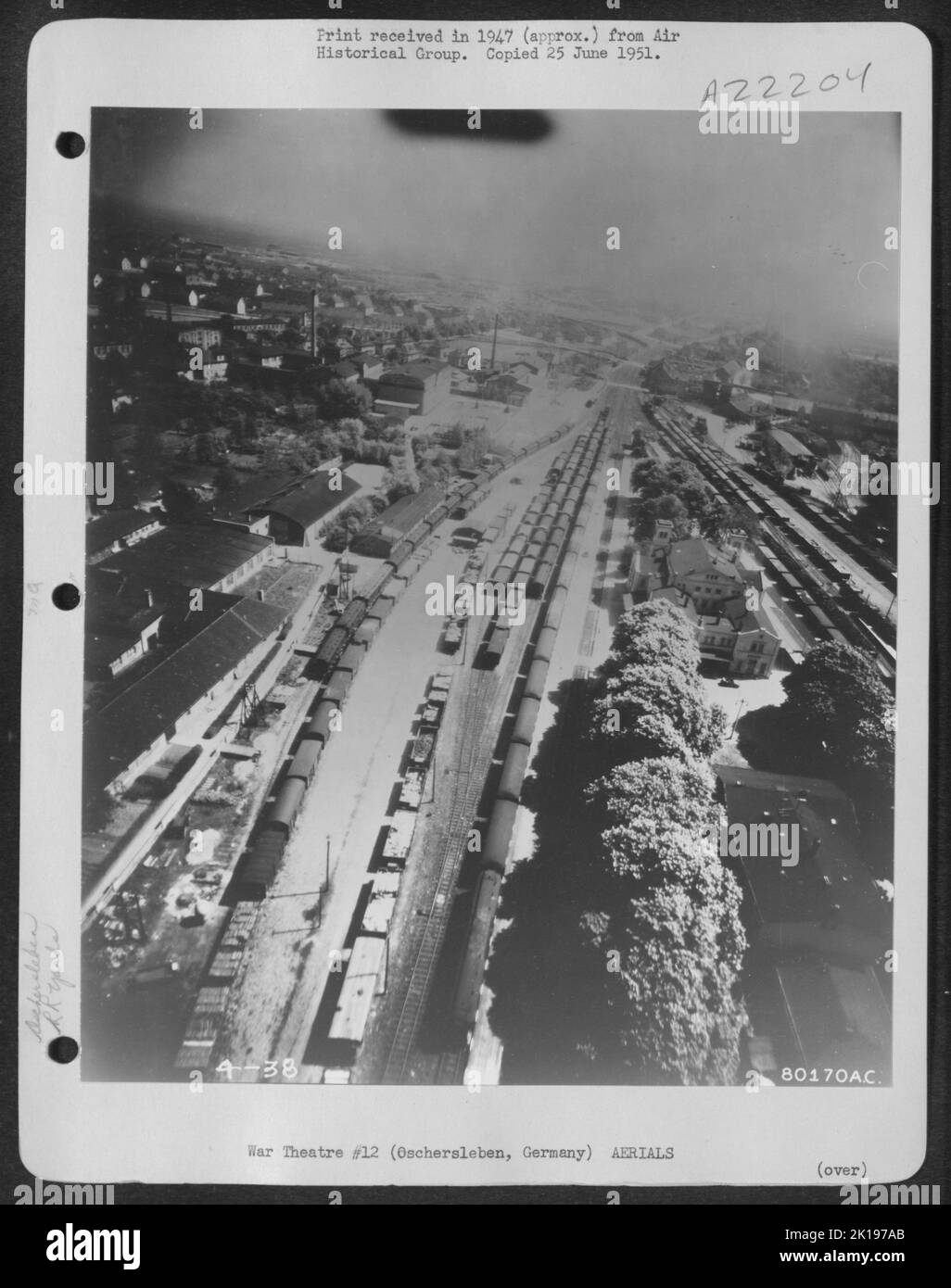 Aerial View Of The Railroad Yards At Oschersleben, Germany. 10 May 1945 ...