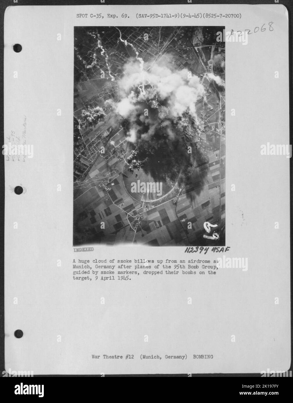 A Huge Cloud Of Smoke Billows Up From An Airdrome At Munich, Germany ...
