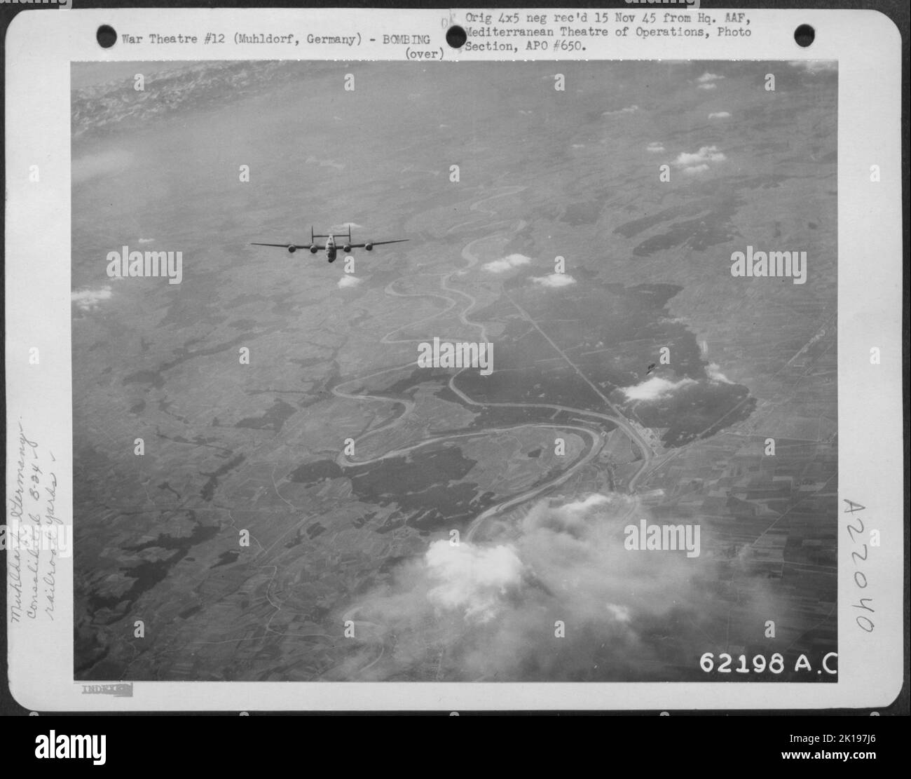 A Consolidated B-24 Liberator Of The 15Th Af Leaves The Rail Yards At ...