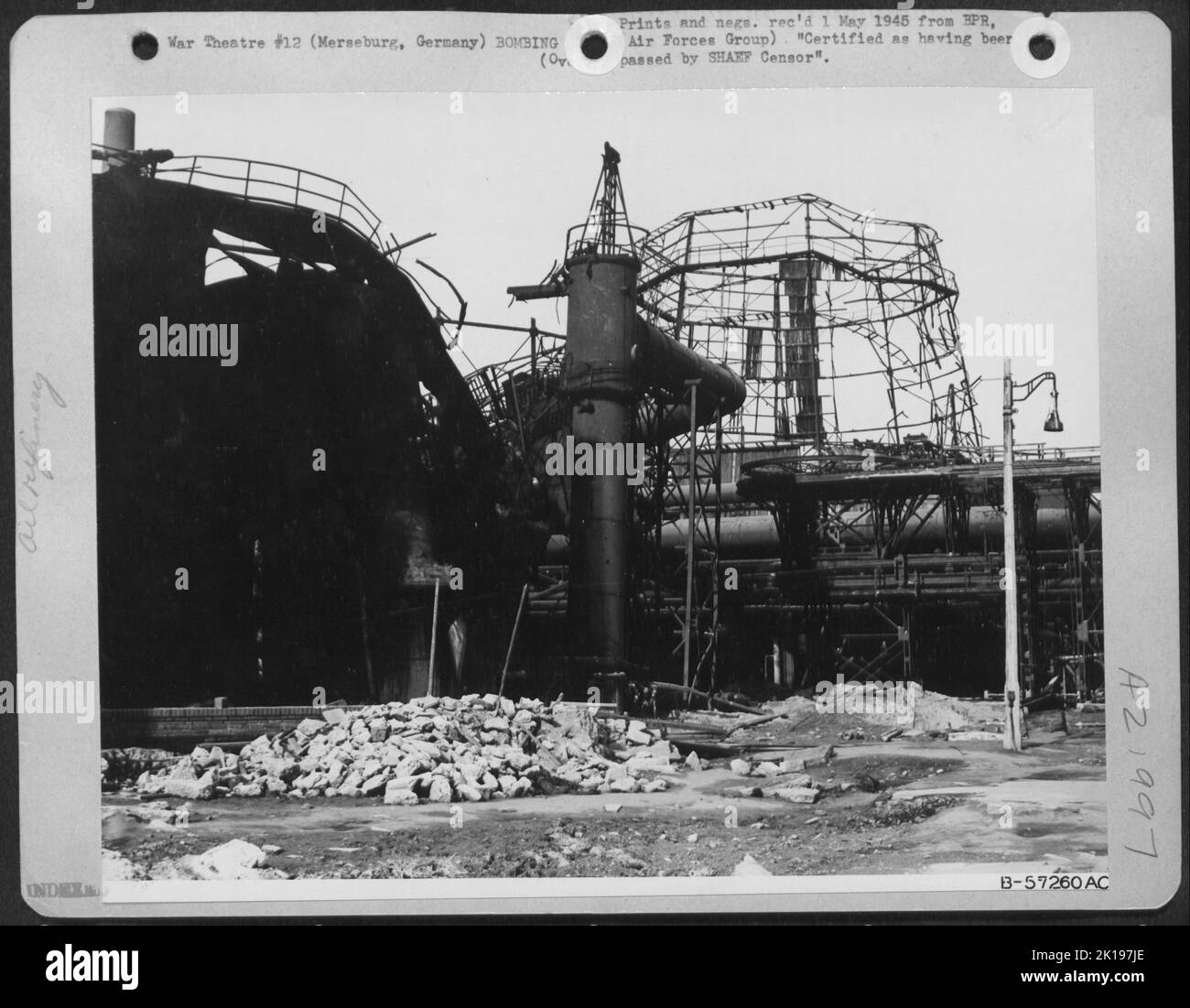 Heavy Pipelines Of The Leuna Synthetic Oil Works At Merseburg, Germany ...