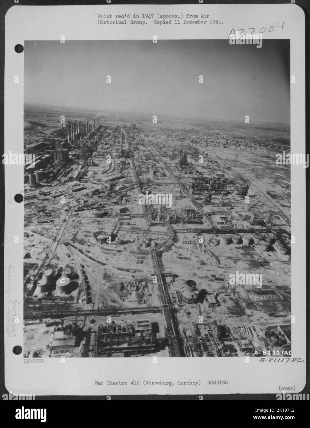 Aerial View Of The Bomb Damaged Leuna Synthetic Oil Works At Merseburg ...