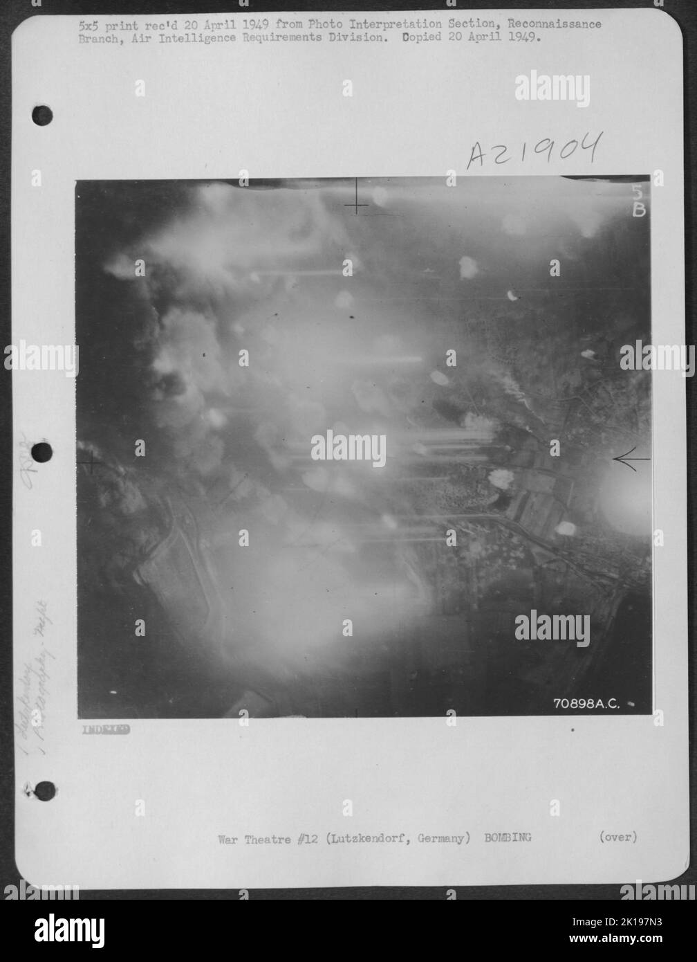 This Photo Was Taken During The Bombing Of Lutzkendorf, Germany By RAF ...