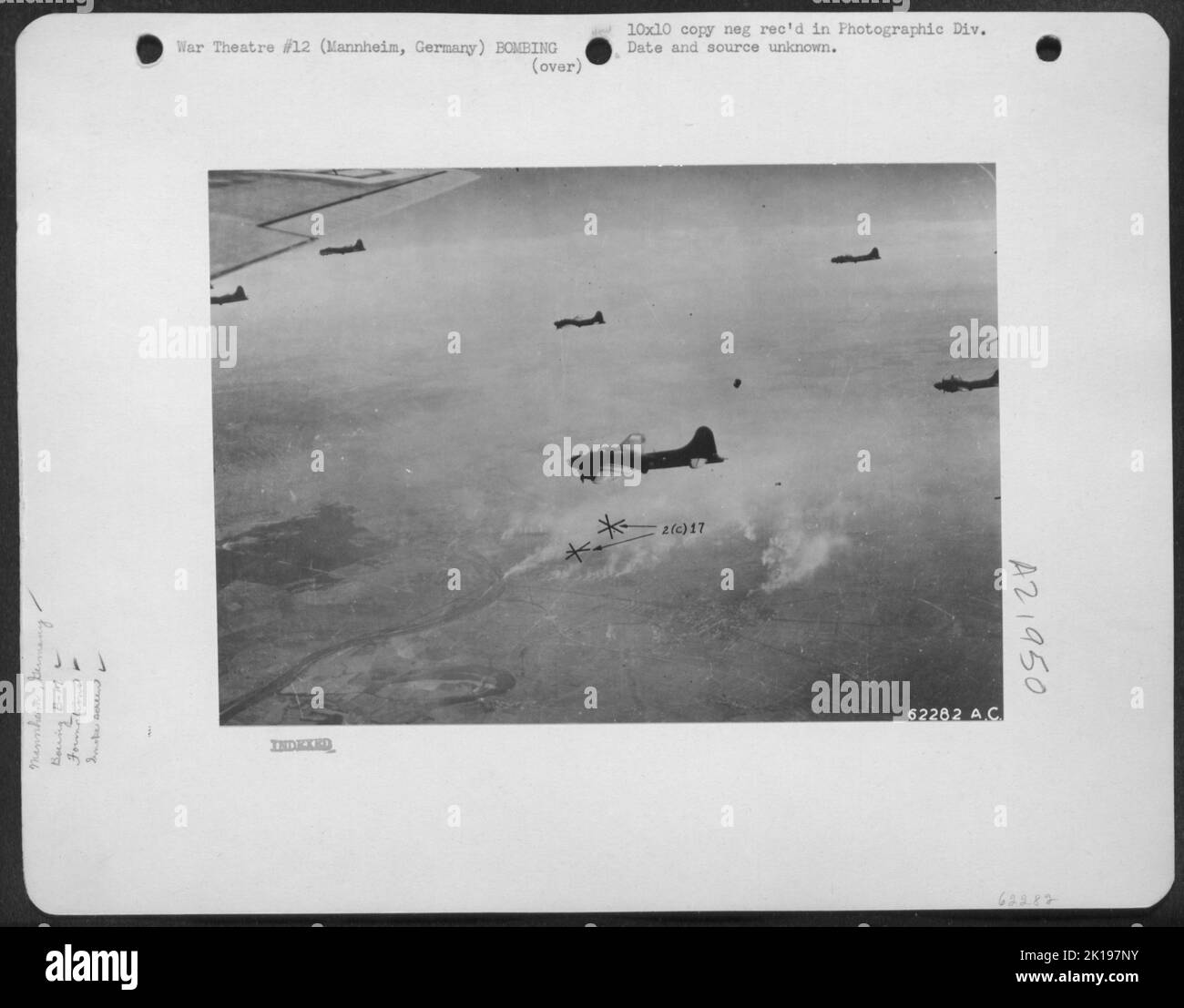 Boeing B-17 Flying Fortresses Approaching The Target Area At Mannheim ...